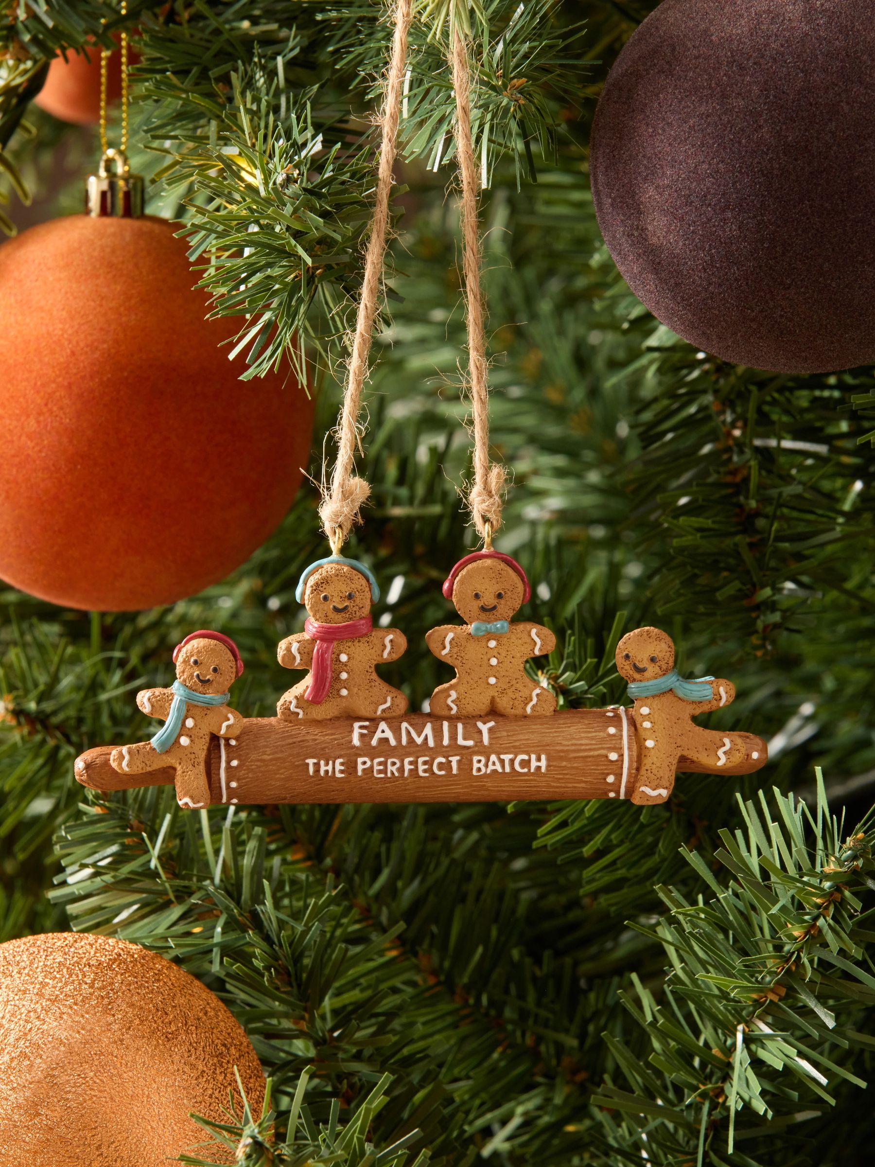 Buy Brown Gingerbread Family Christmas Bauble from the Next UK online shop