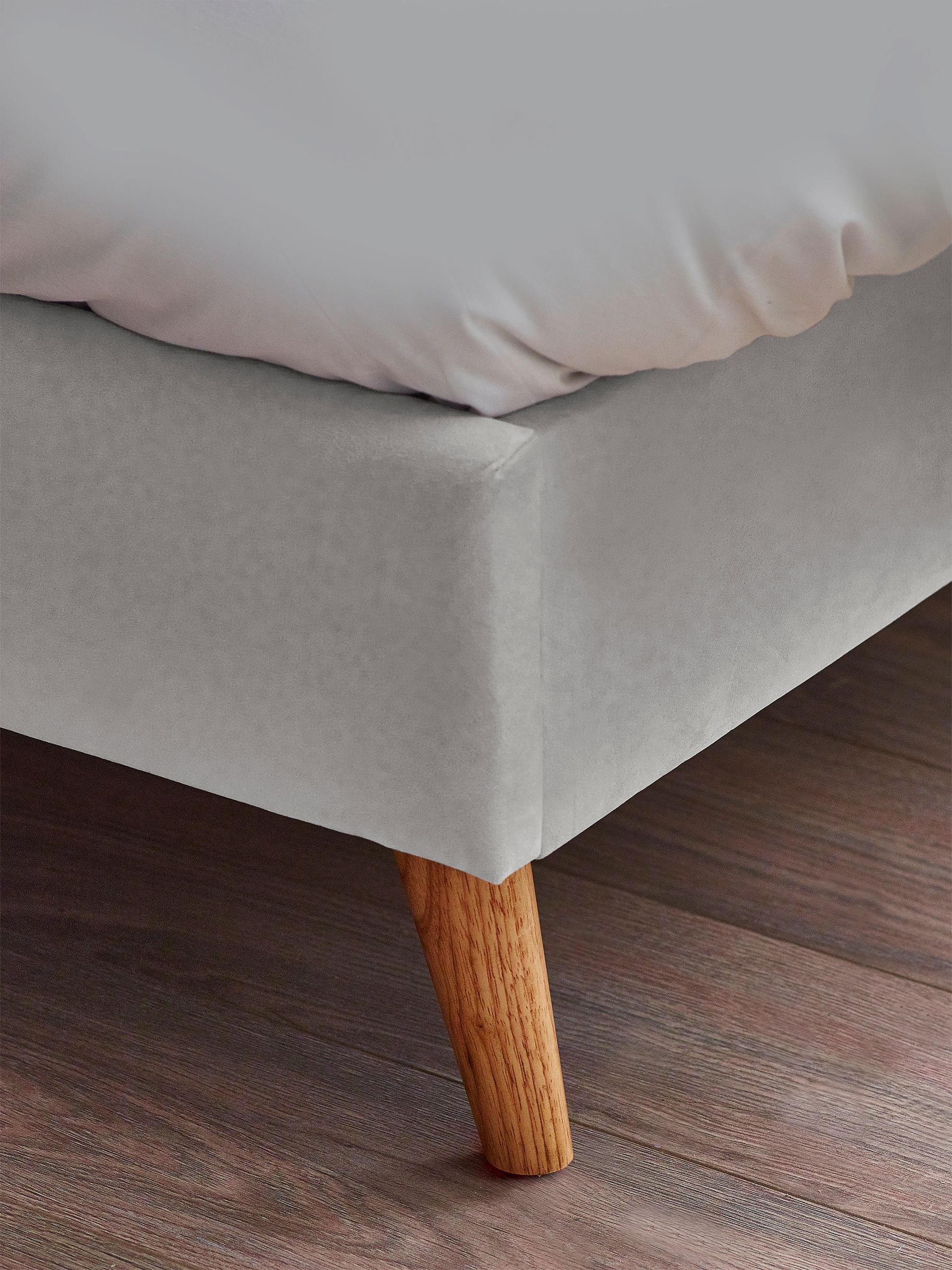 Buy Soft Velvet Light Grey Kids Matson Upholstered Single Bed from the ...