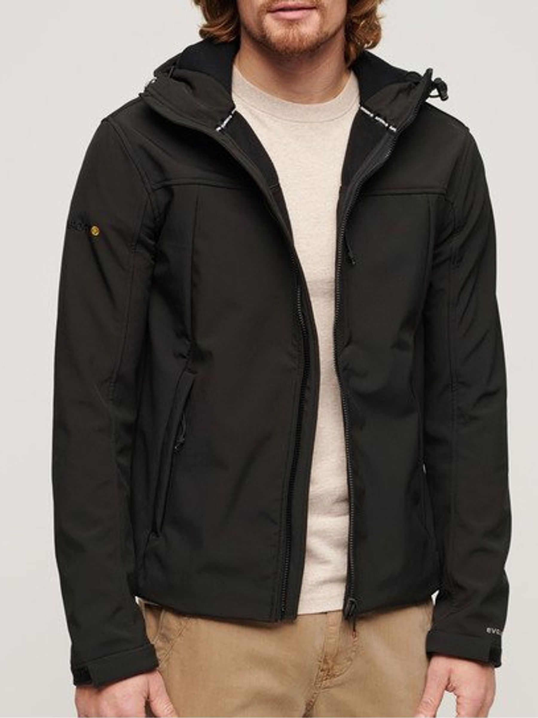 Buy Superdry Black Hooded Soft Shell Trekker Jacket from the Next UK ...