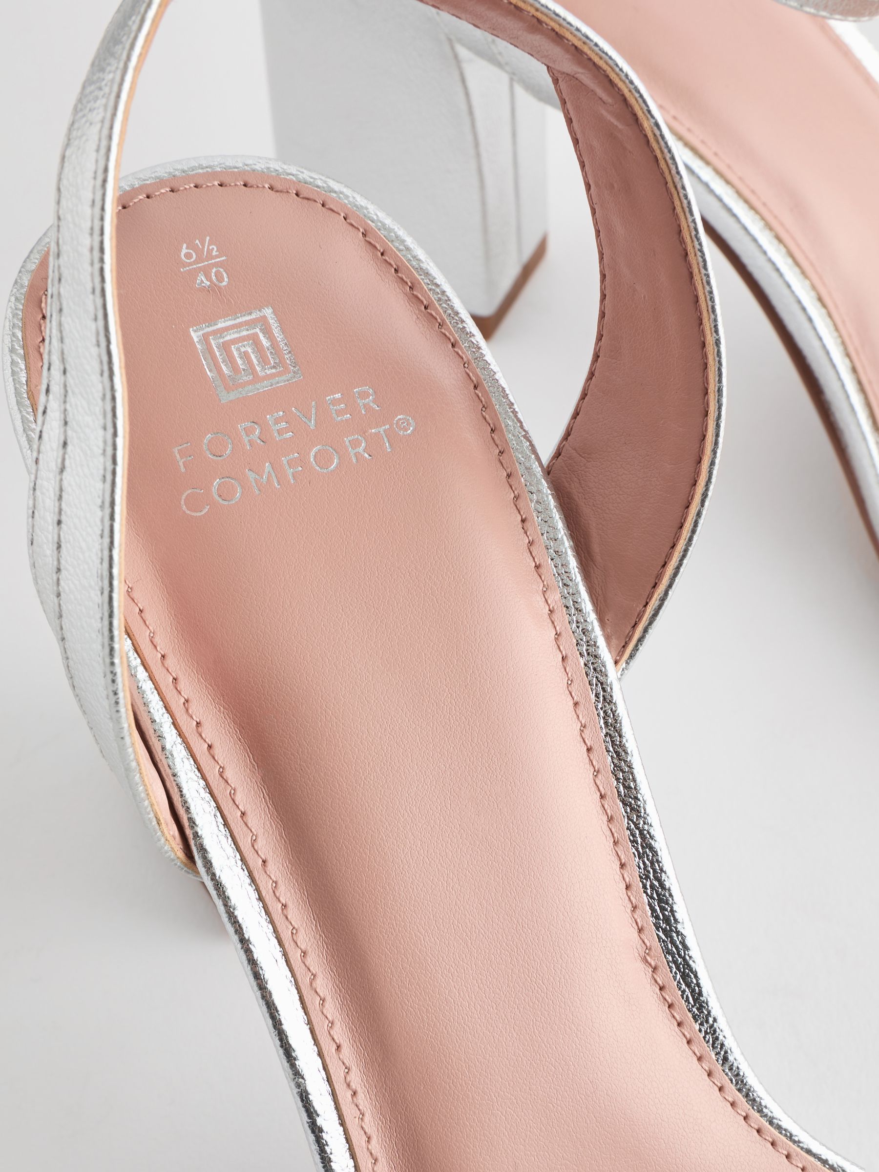 Buy Silver Extra Wide Fit Block Heel Sandals from Next India