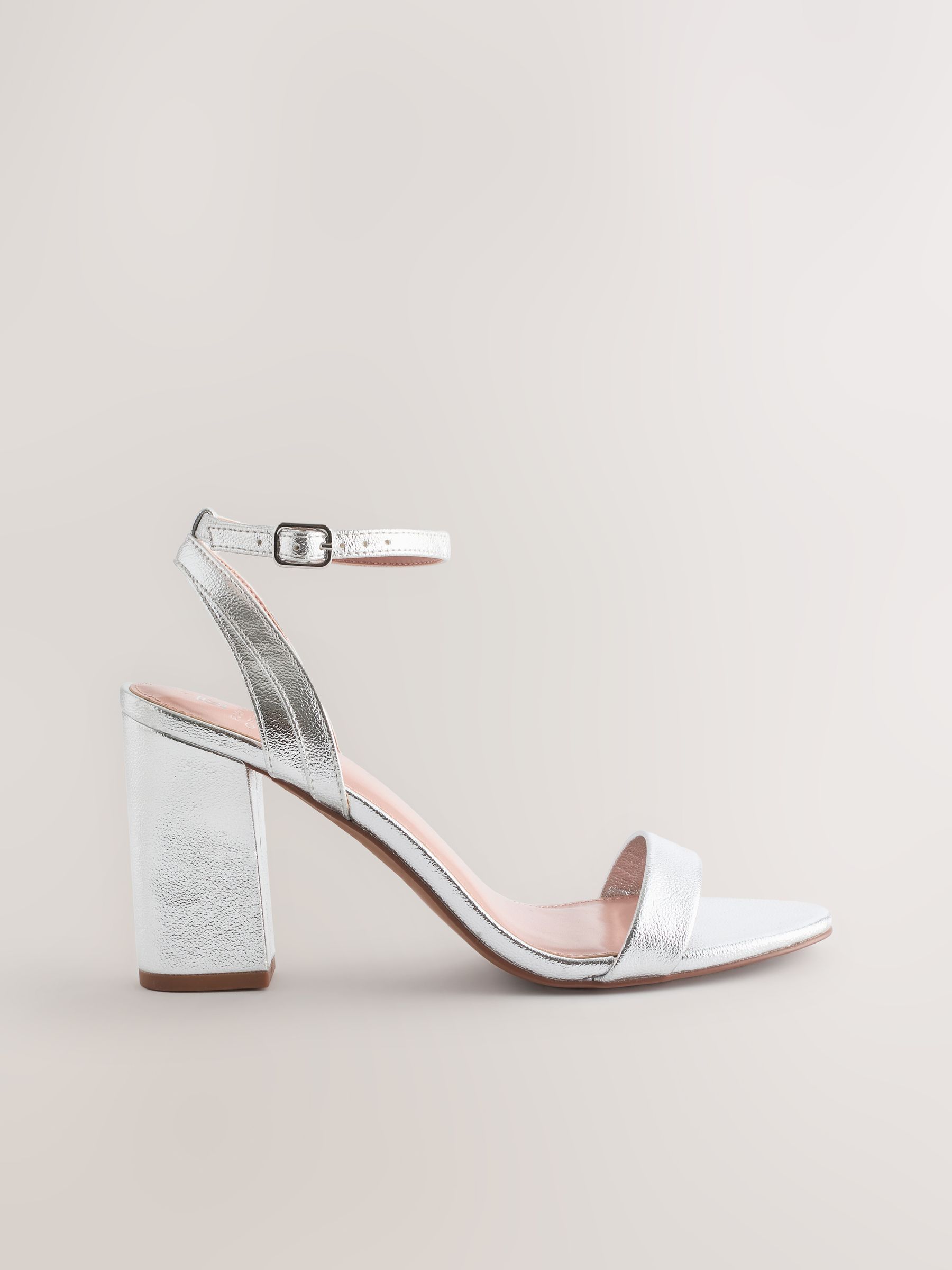 Buy Silver Standard/Wide Fit Block Heel Sandals from Next United Arab ...