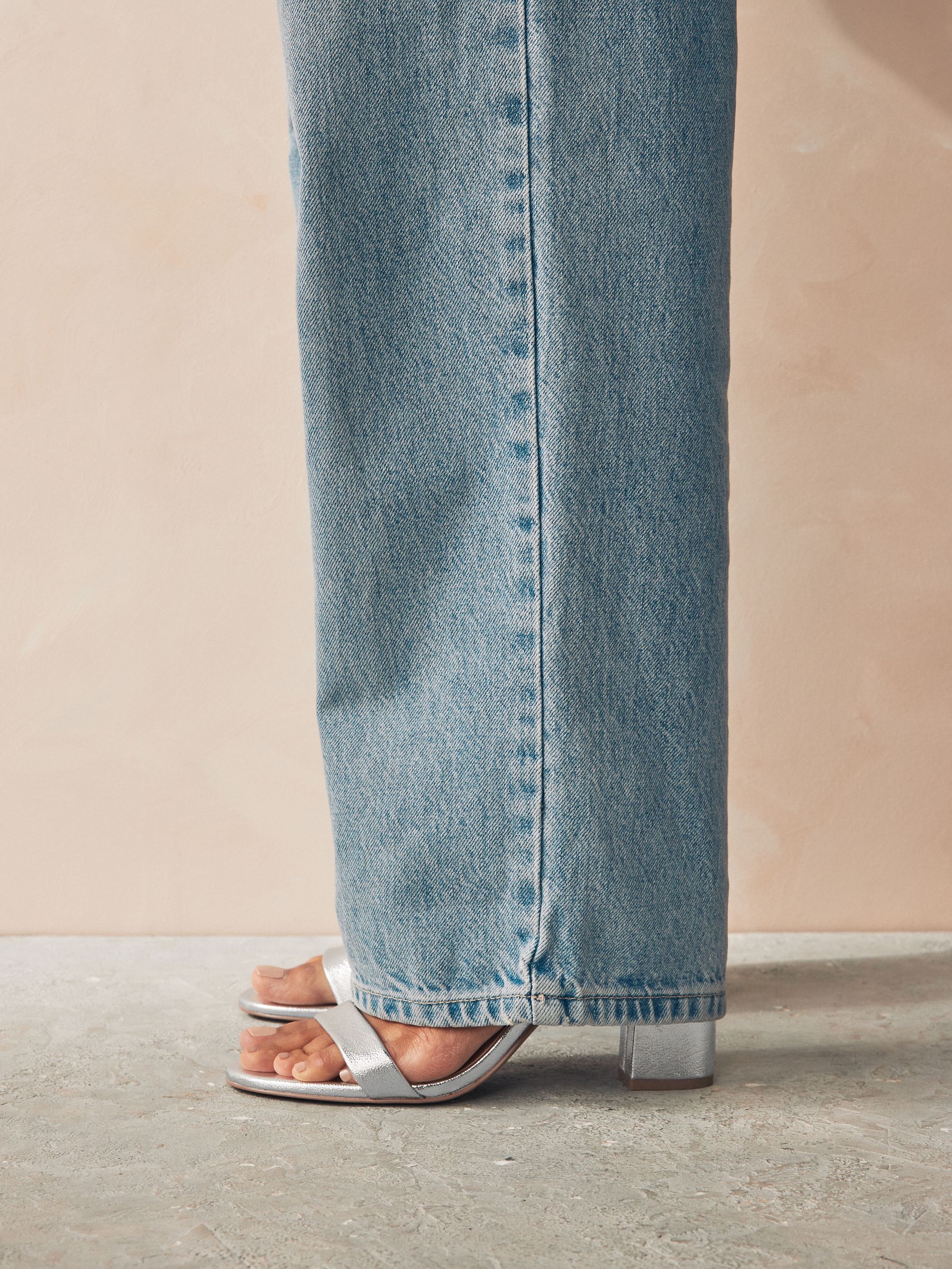 Buy Silver Standard/Wide Fit Block Heel Sandals from Next United Arab ...