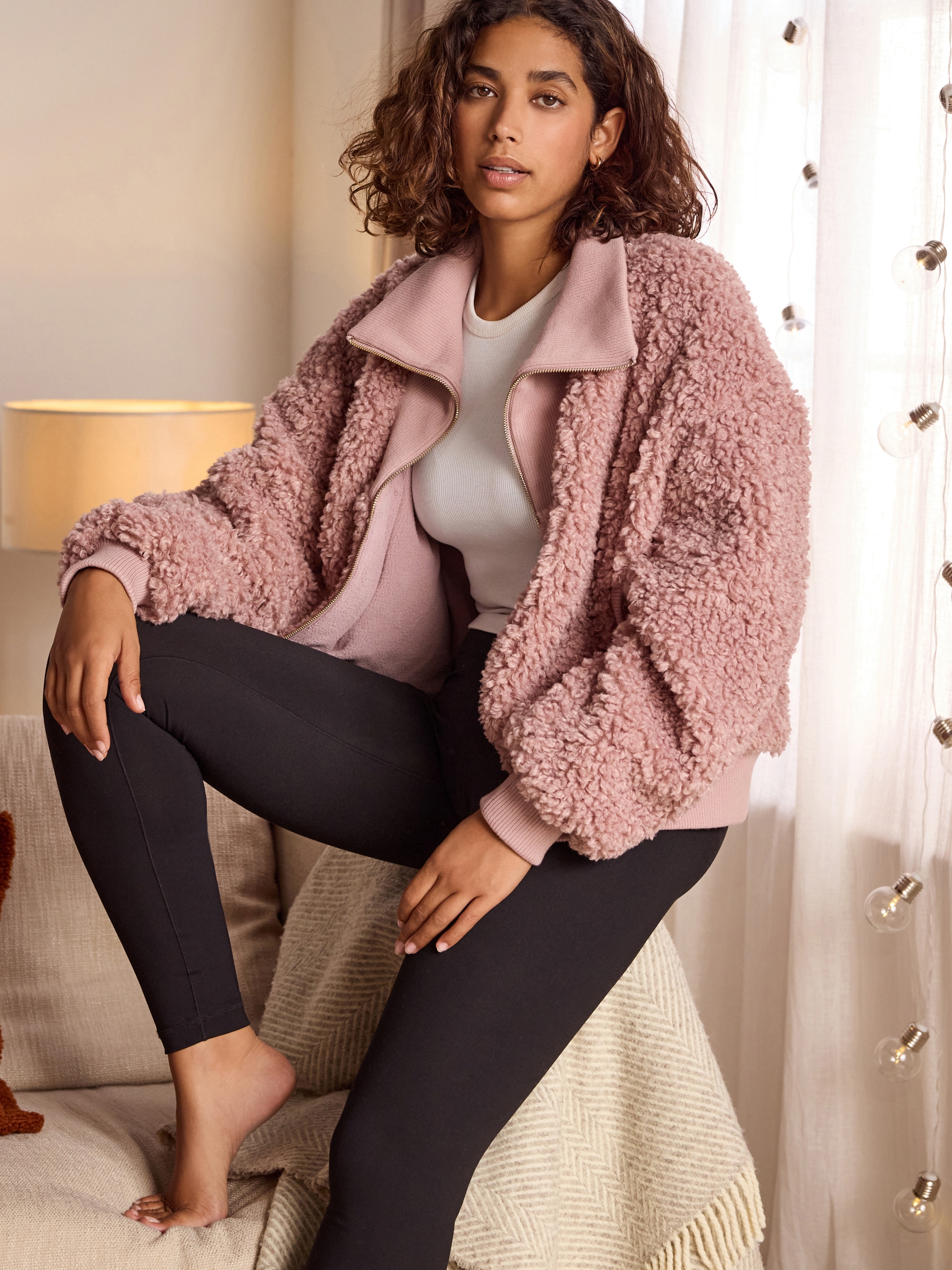 Buy Bath & Body Works Pink Borg Zip Up Jacket from the Next UK online shop