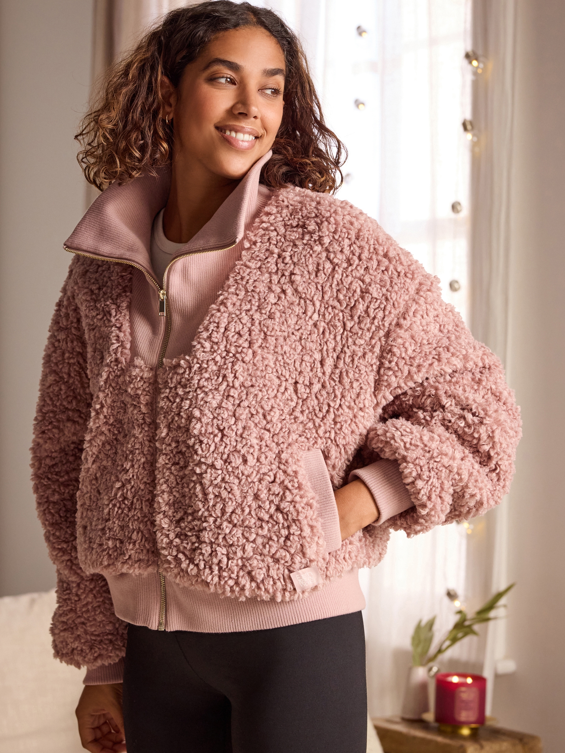 Buy Bath & Body Works Pink Borg Zip Up Jacket from the Next UK online shop