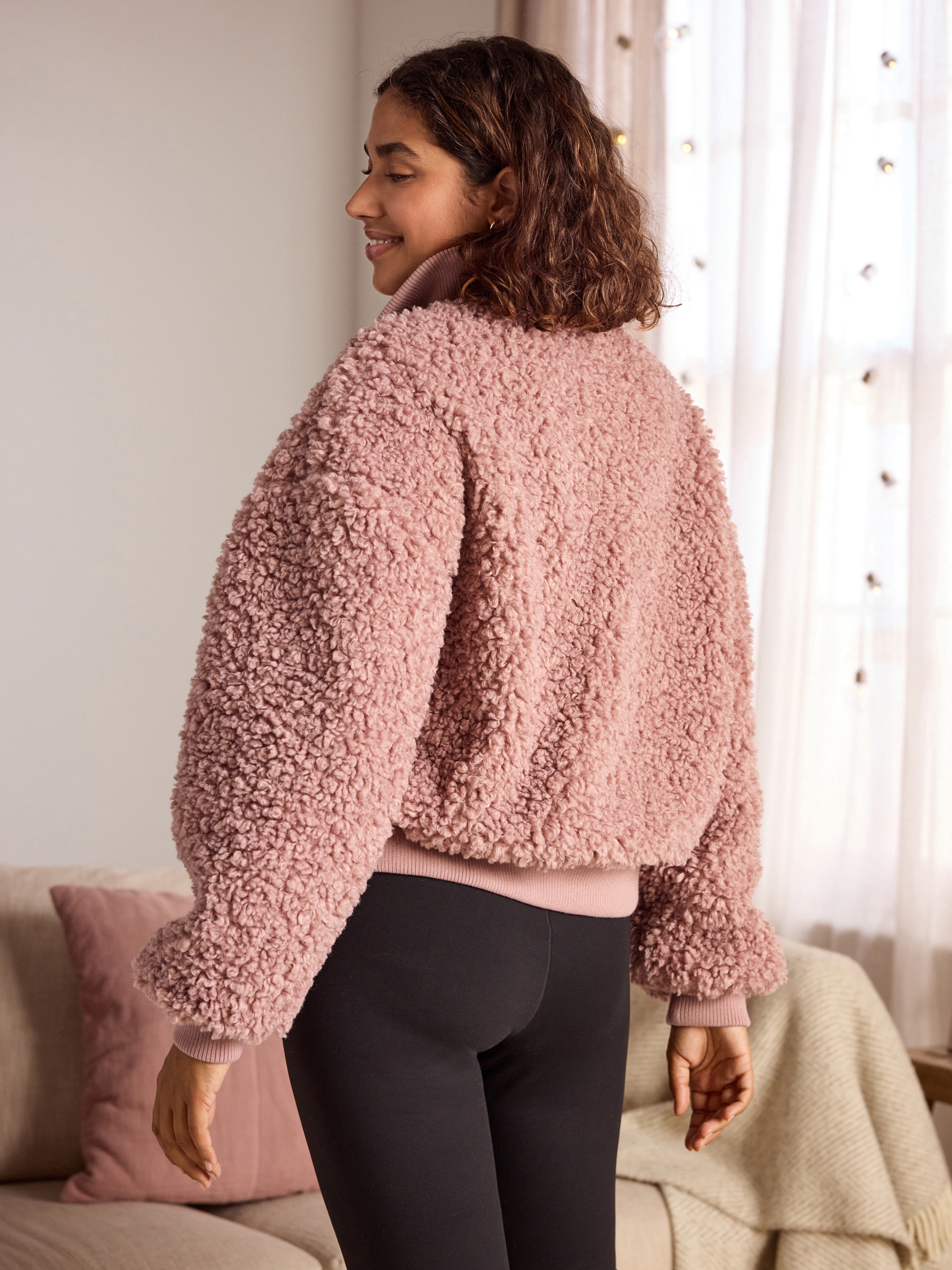 Buy Bath & Body Works Pink Borg Zip Up Jacket from Next United Arab ...