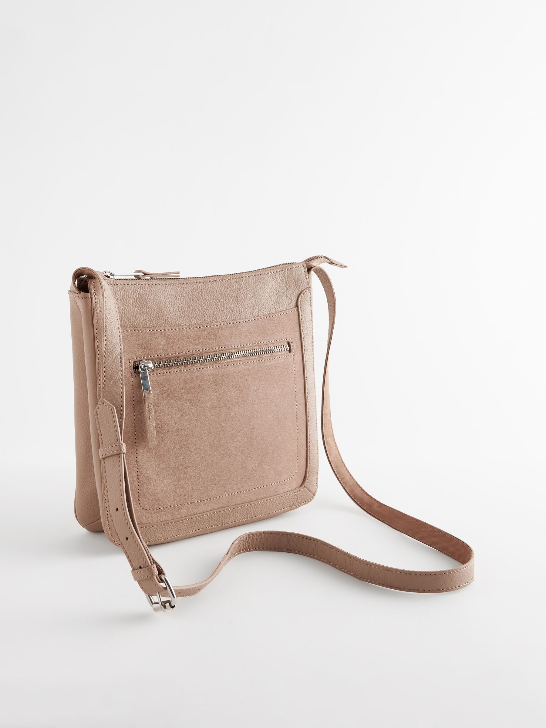 Buy Taupe Leather Pocket Messenger Bag from the Next UK online shop