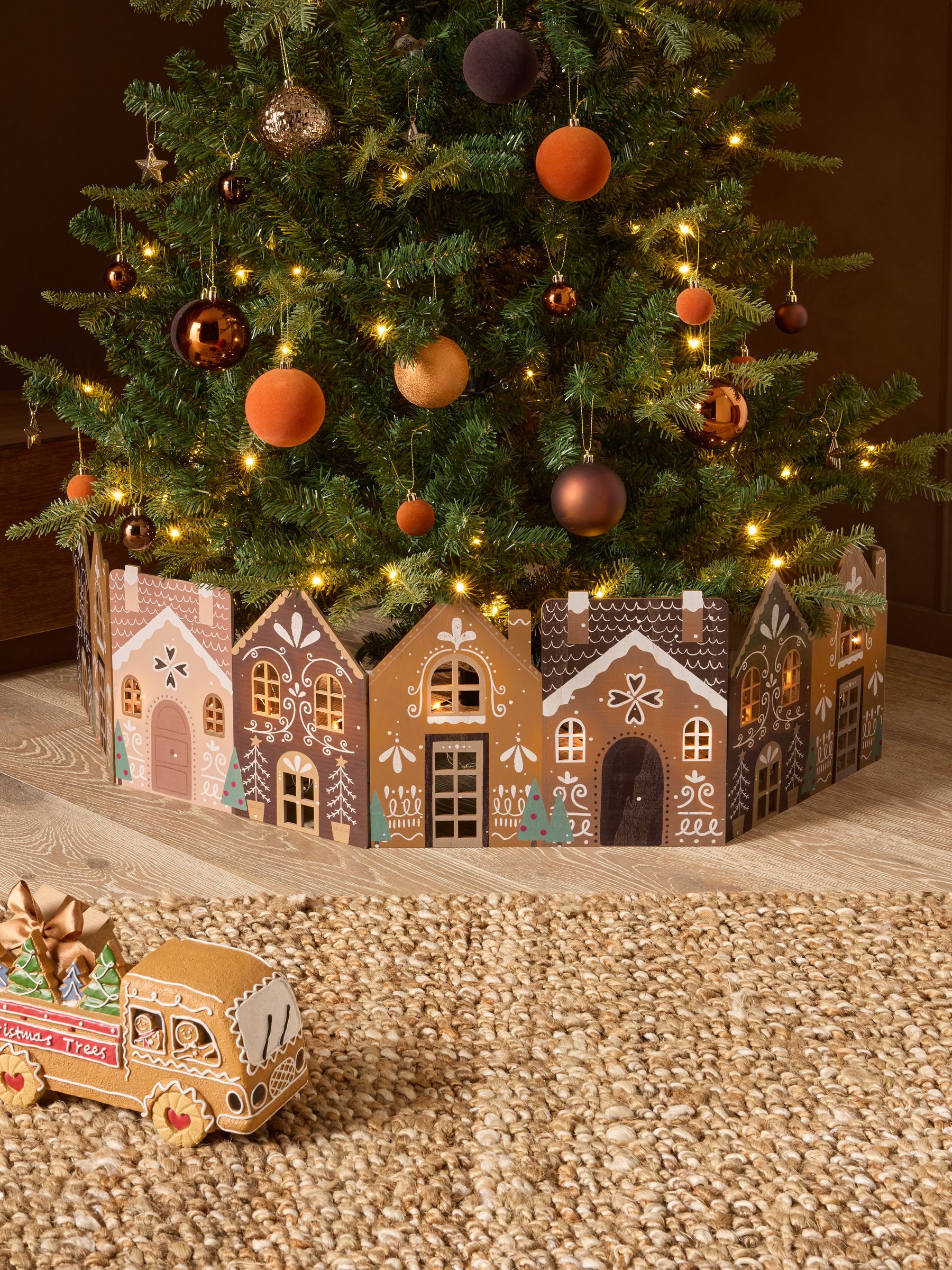 Buy Brown Lit Wooden Gingerbread Tree Skirt from the Next UK online shop