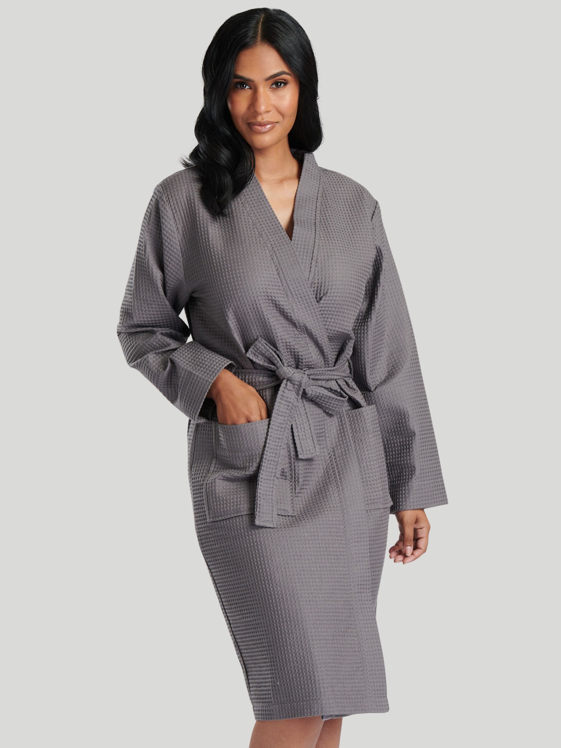 Buy Loungeable Grey 100% Cotton Waffle Robe from the Next UK online shop