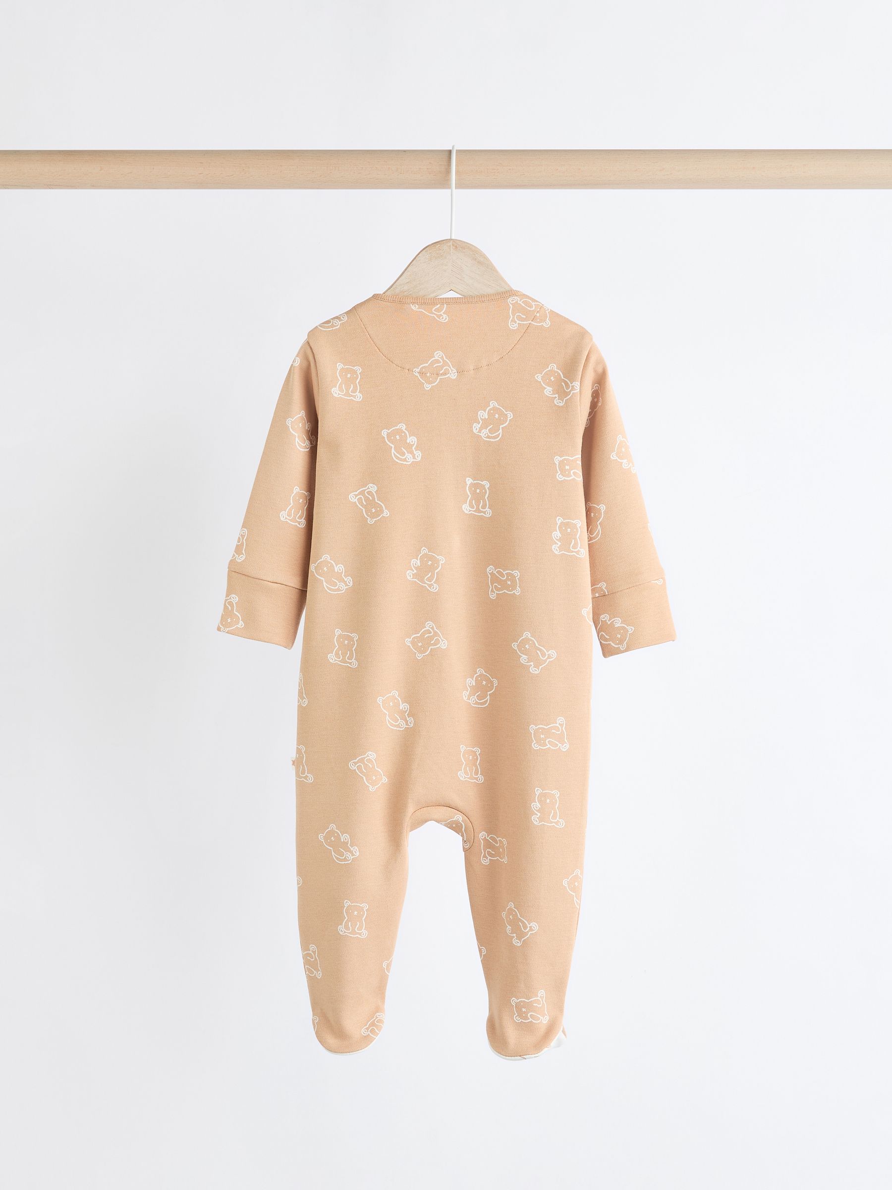 Buy Neutral Baby Bear 100% Cotton Sleepsuits 3 Pack (0-2yrs) from the ...
