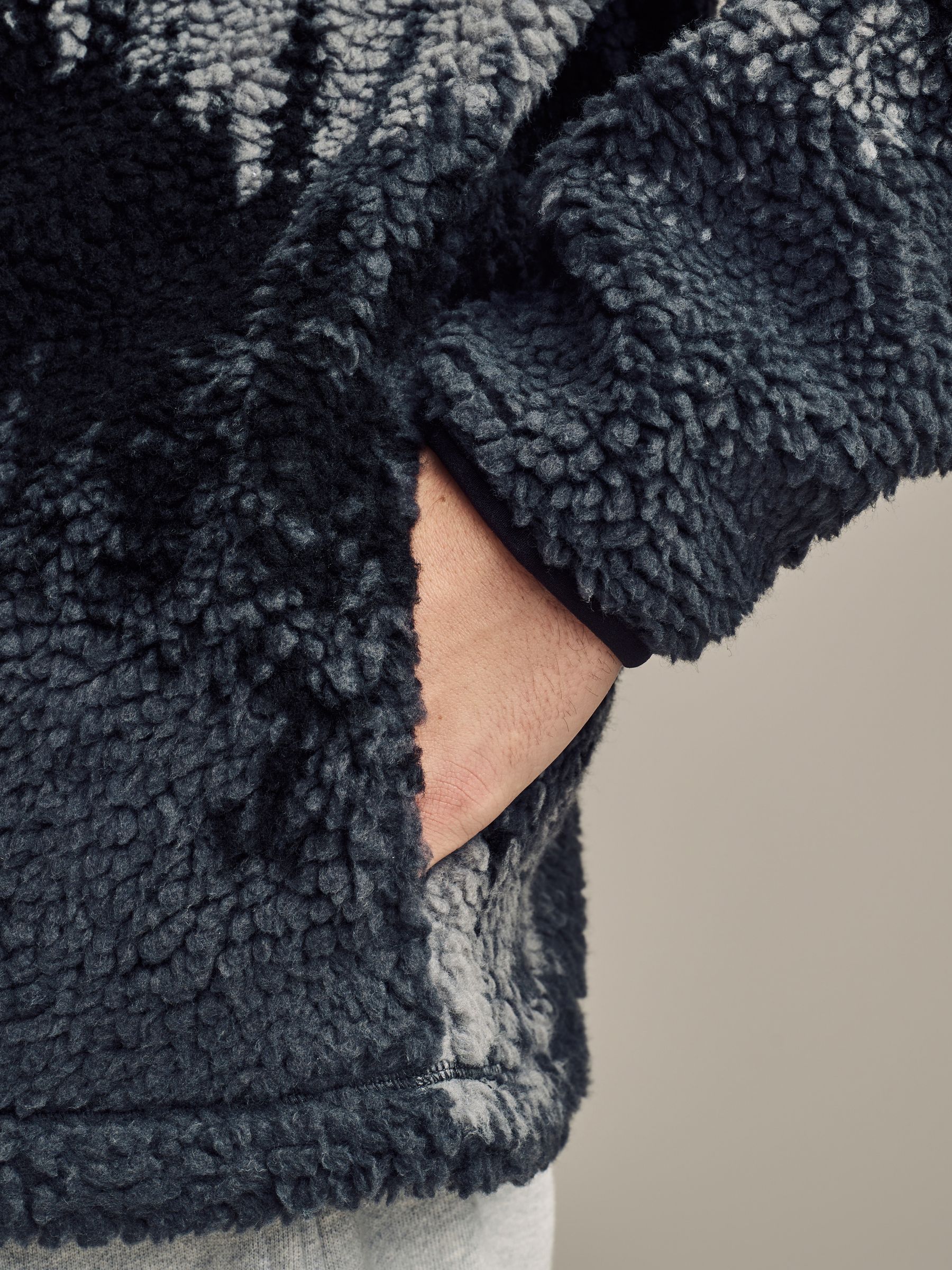 Buy Grey Printed Quarter Zip Neck Fleece from the Next UK online shop