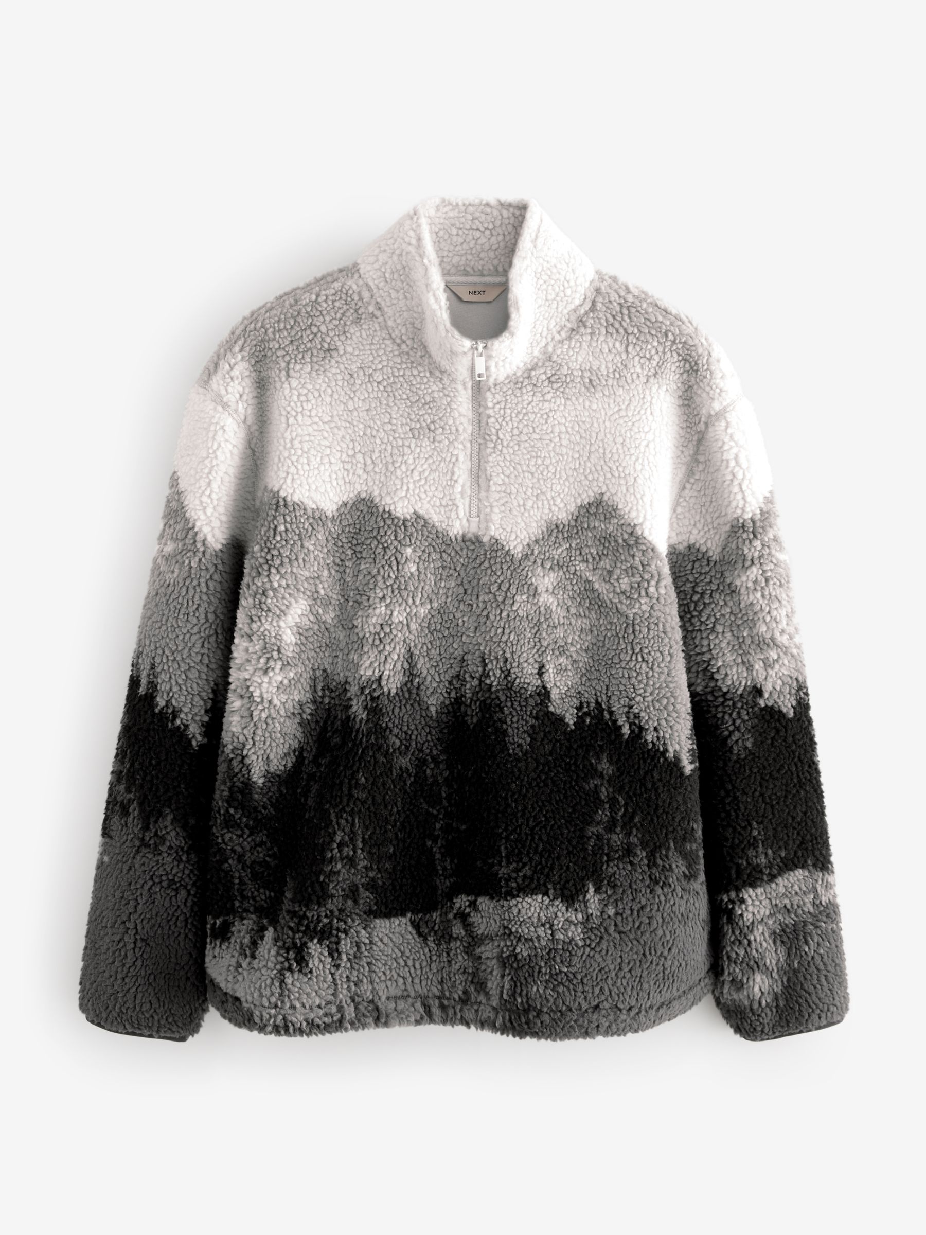 Buy Grey Printed Quarter Zip Neck Fleece from the Next UK online shop