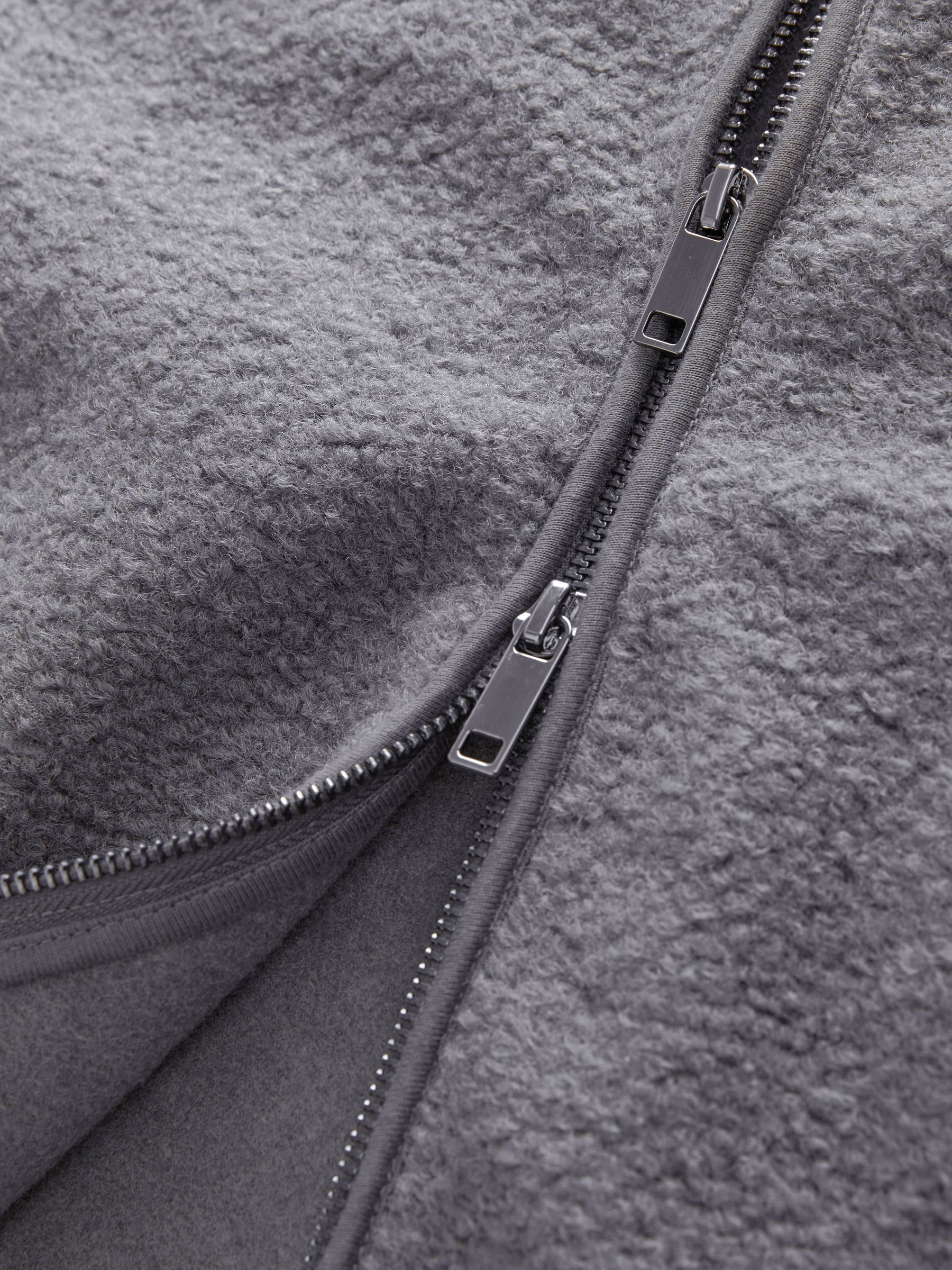 Buy Grey Zip Through Regular Fit Borg Fleece Shacket from the Next UK ...