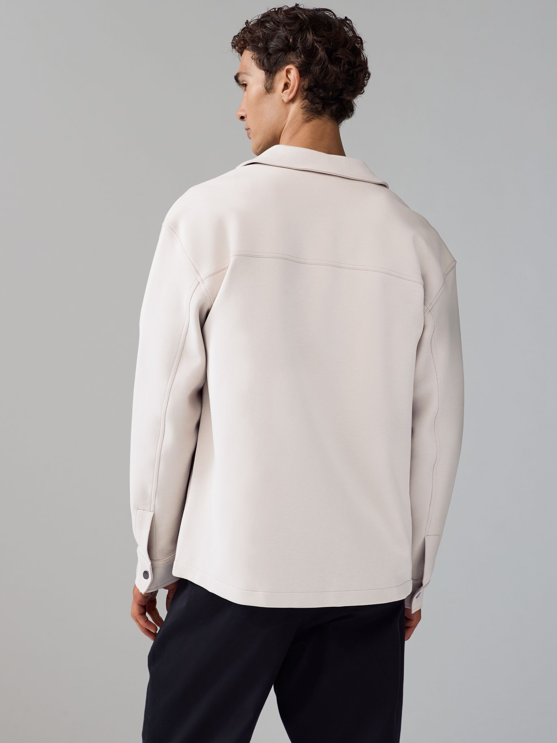 Buy Ecru Smart Interlock Scuba Popper Shacket from the Next UK online shop