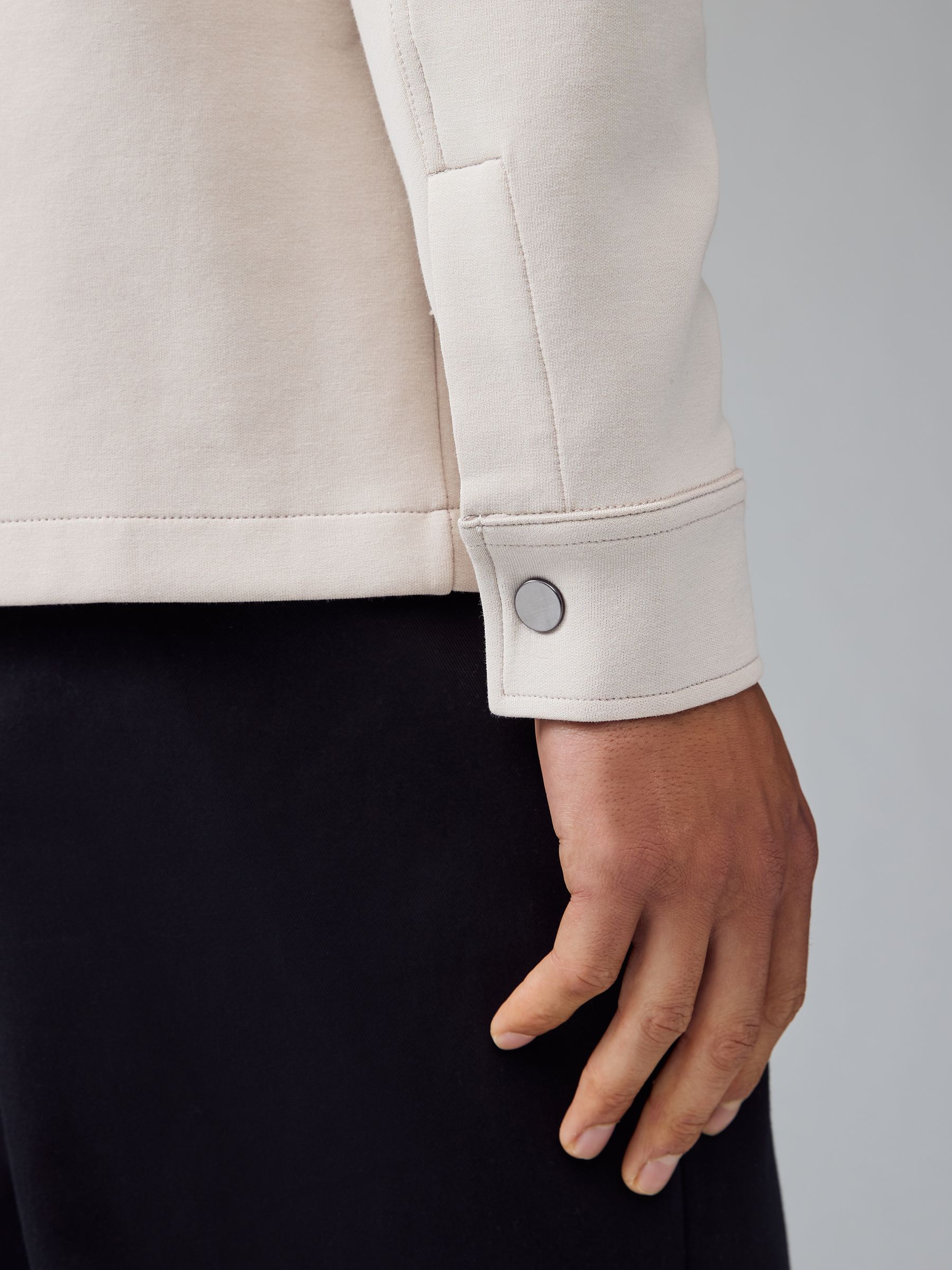 Buy Ecru Smart Interlock Scuba Popper Shacket from the Next UK online shop