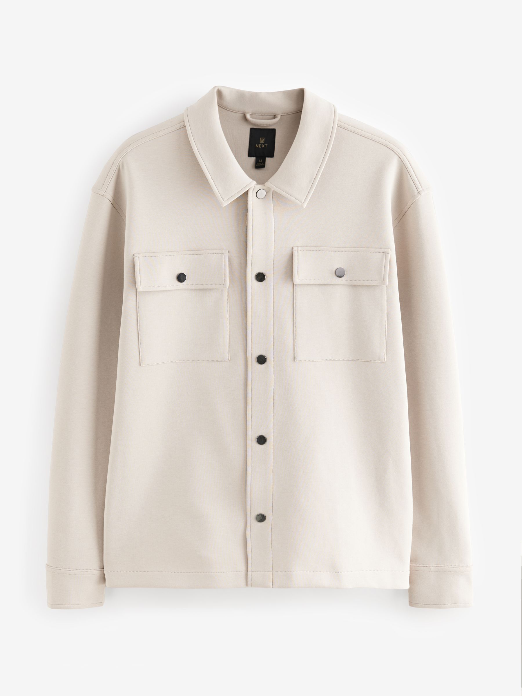 Buy Ecru Smart Interlock Scuba Popper Shacket from the Next UK online shop