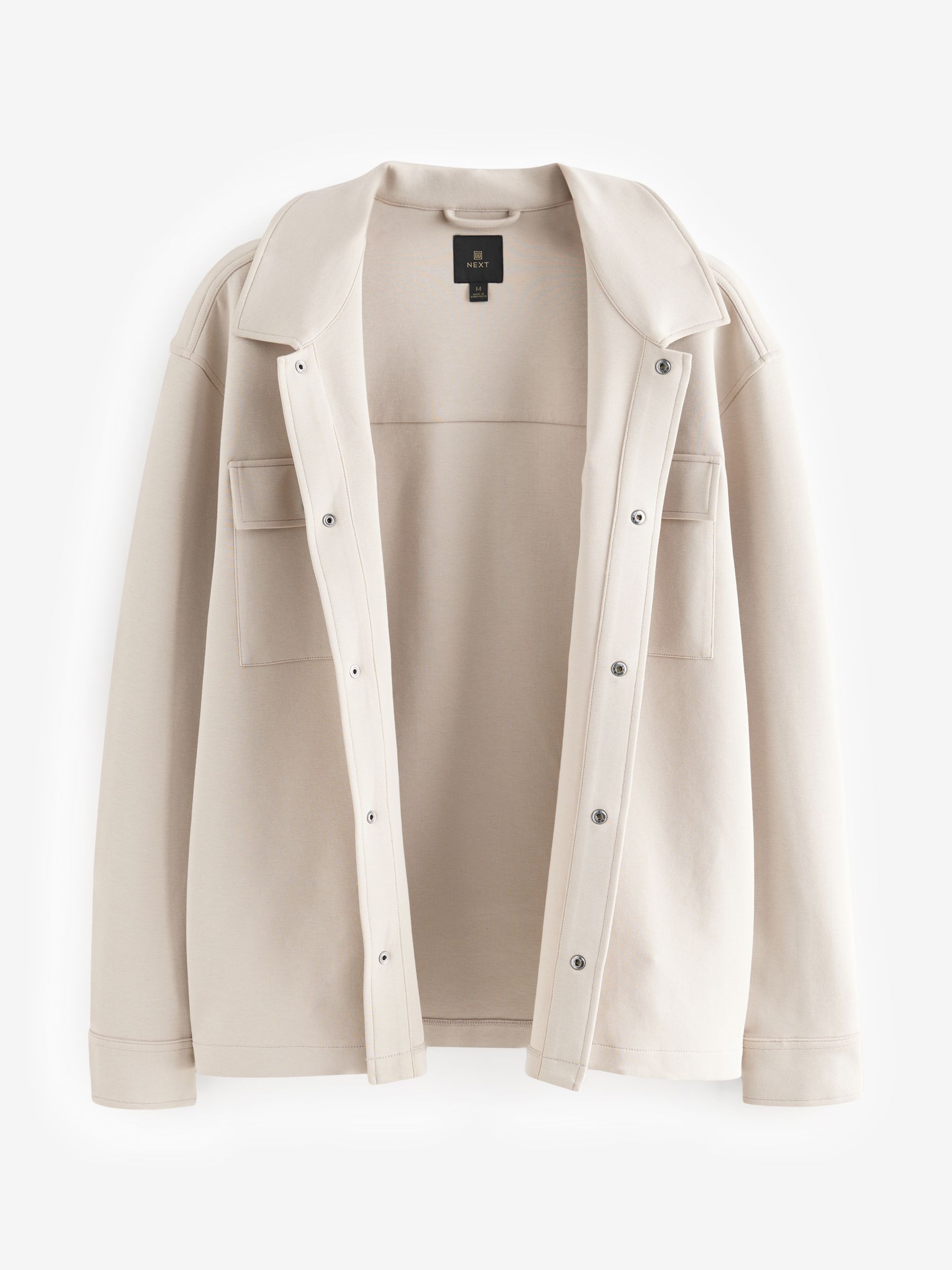 Buy Ecru Smart Interlock Scuba Popper Shacket from the Next UK online shop