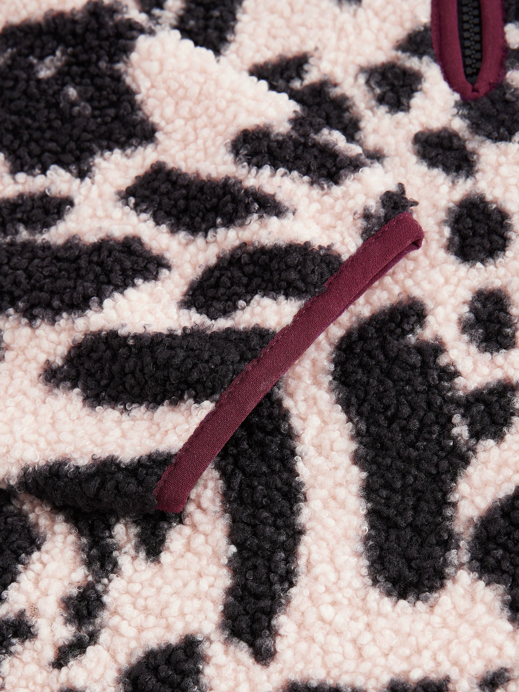Buy Animal Print Teddy Borg Cosy Longline Quarter Zip Fleece from the ...