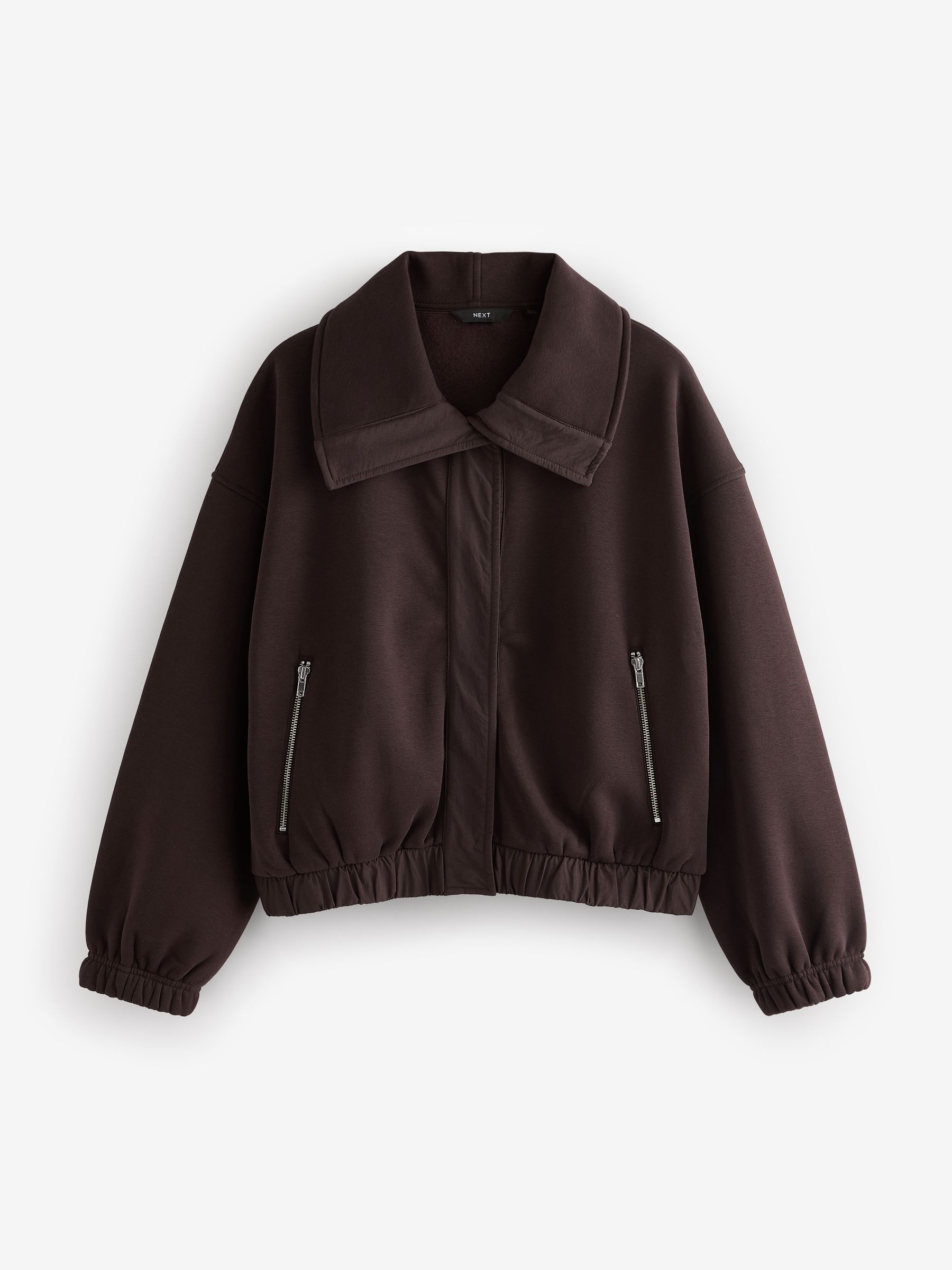 Buy Chocolate Brown Woven Mix Popper Front Heavyweight Jersey Bomber ...