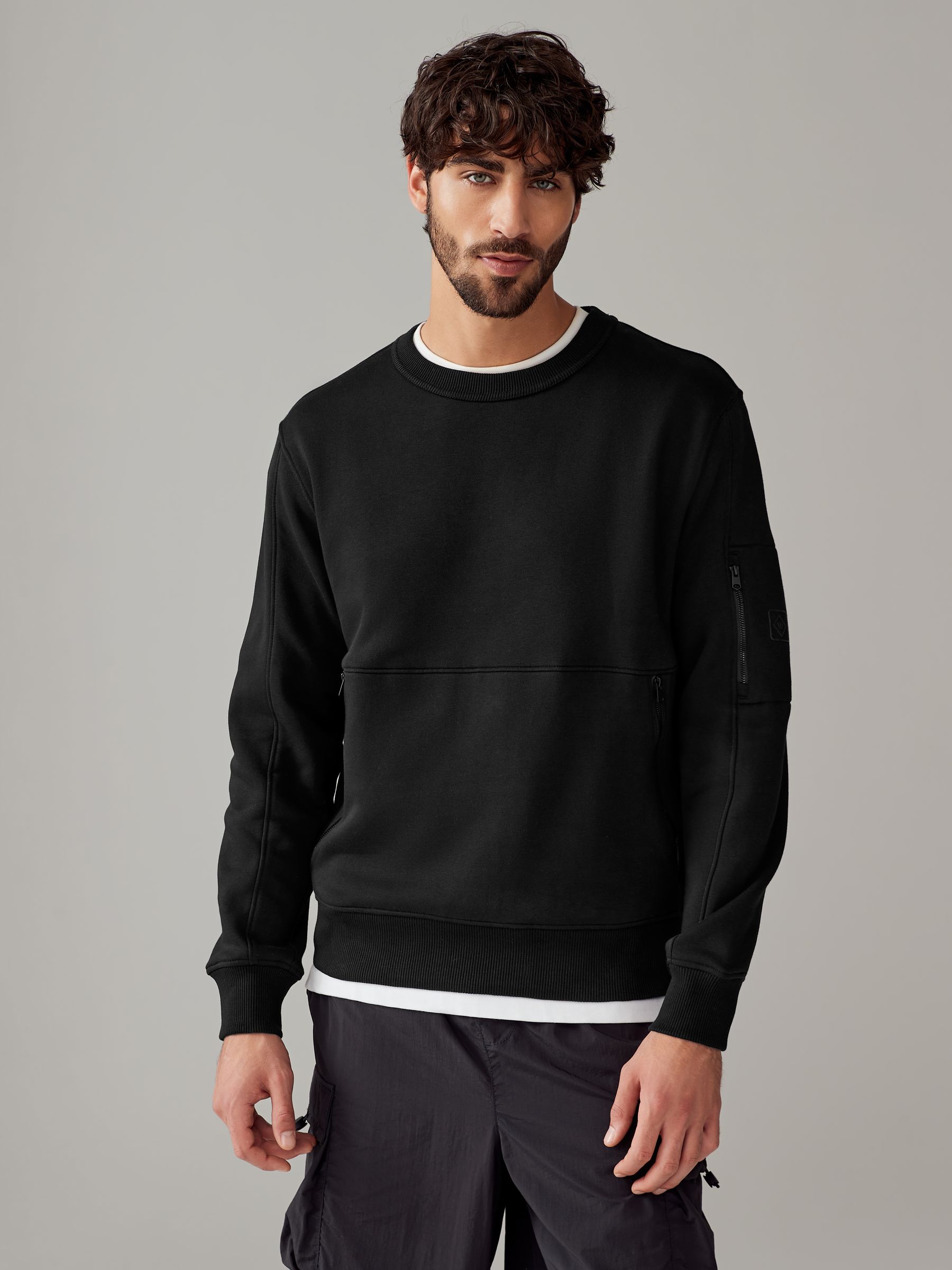 Buy Black Utility Blue Sweat Top from the Next UK online shop