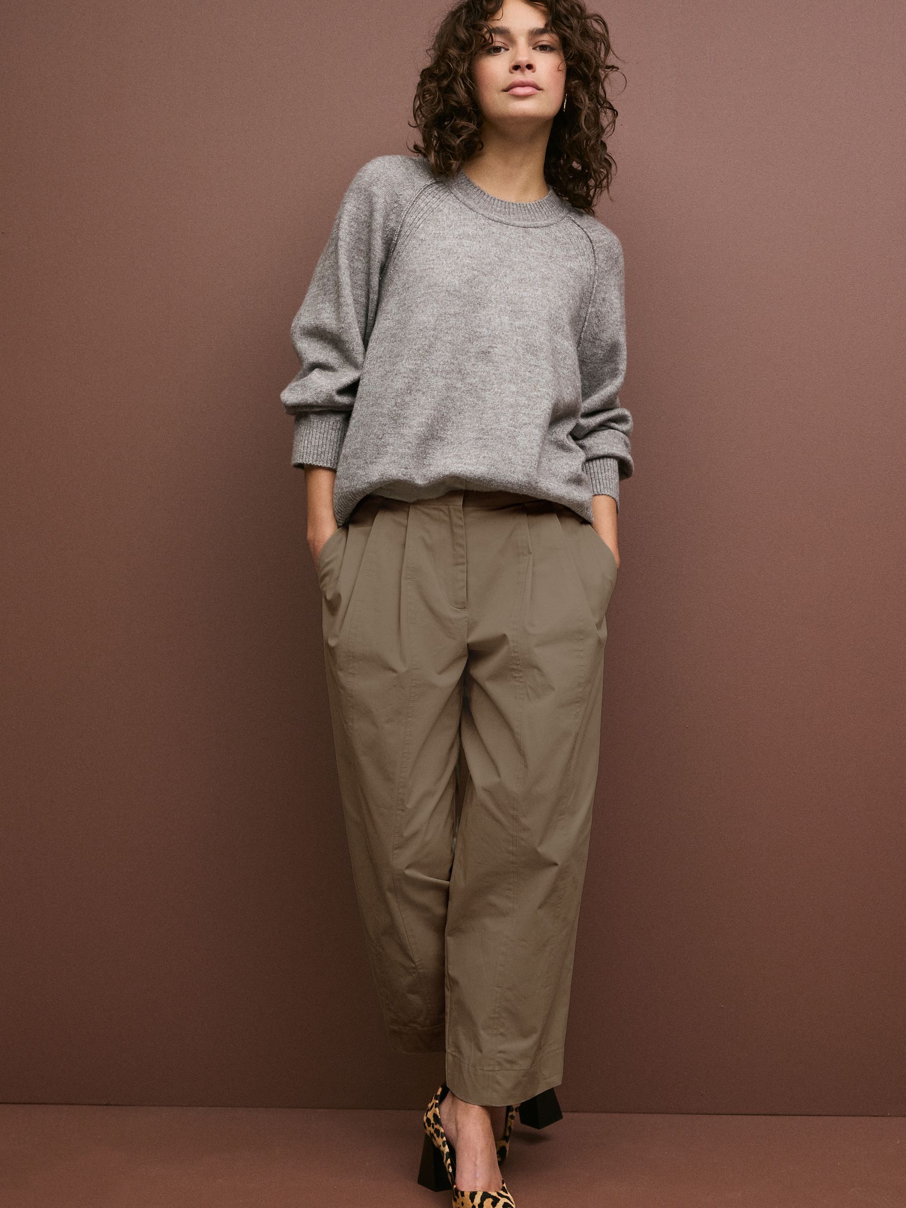 Buy Green Barrell Leg 100% Cotton Trousers from the Next UK online shop