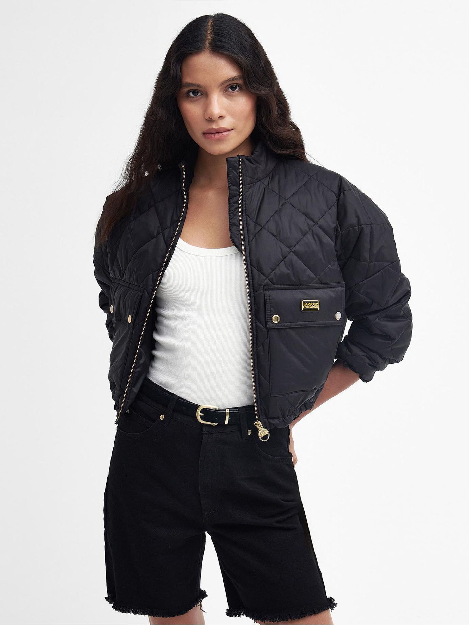 Kaufe Sie Schwarz Barbour International Hamilton Gesteppte Bomberjacke Schwarz bei Next Deutschland