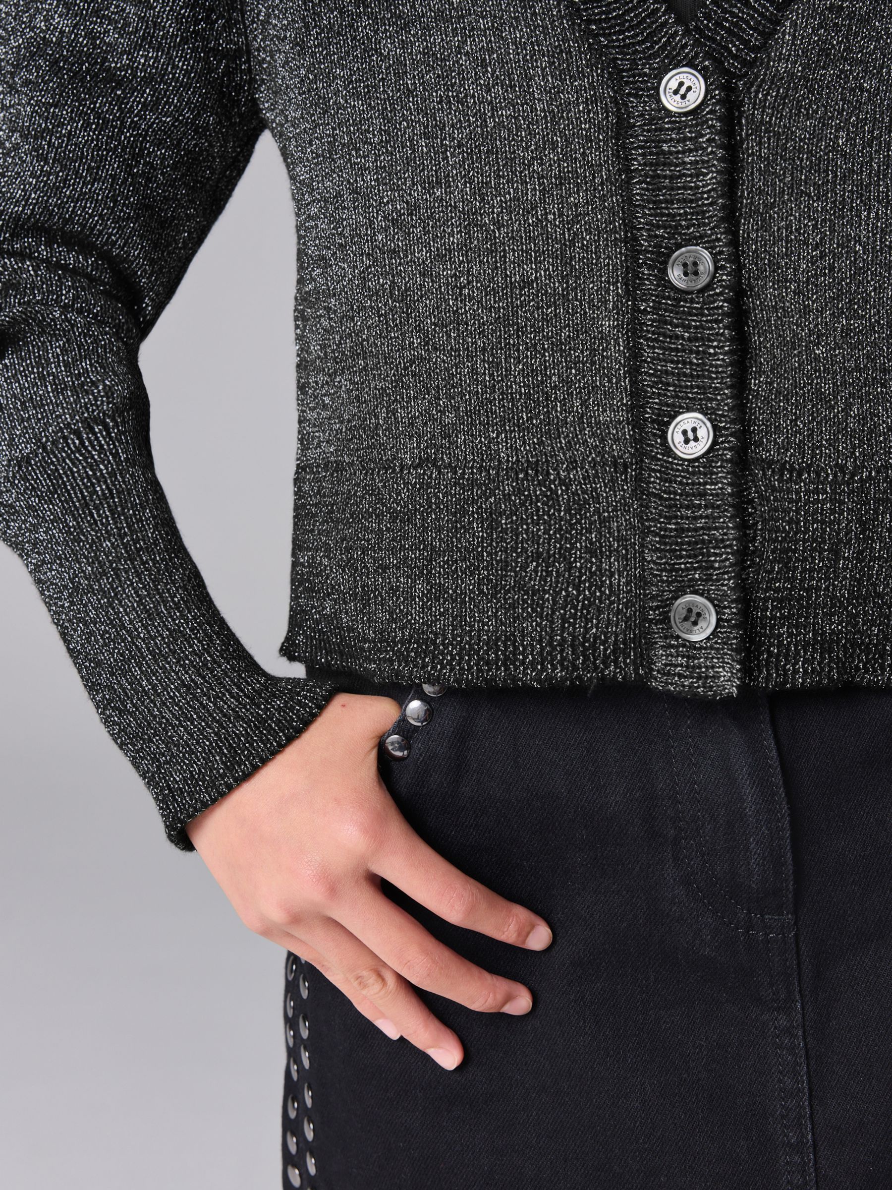 Buy smALLSAINTS Silver Girls Lyra Glitter Knitted Cardigan from the ...