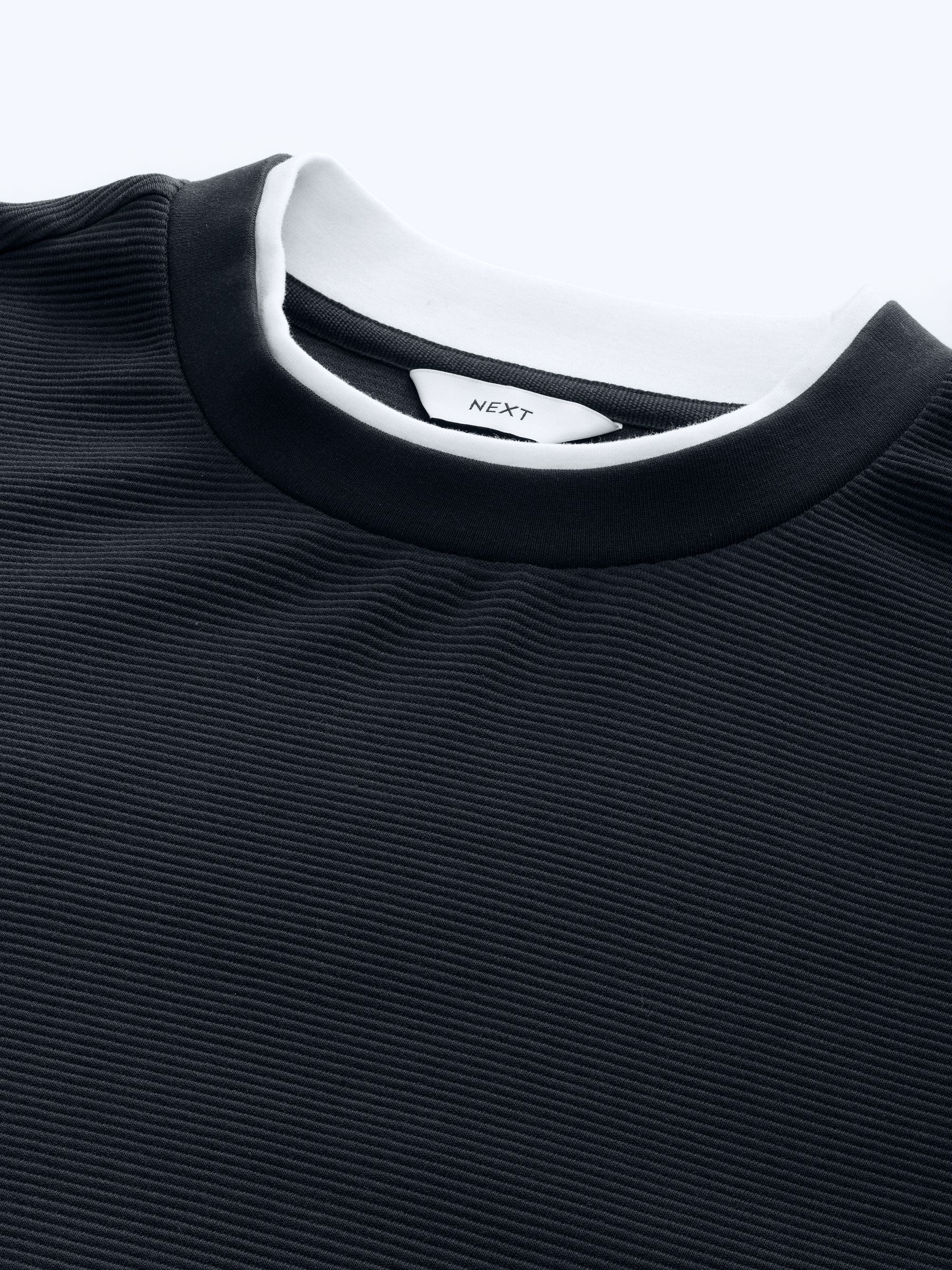 Buy Navy Blue Texture Long Sleeve Mock Layer Jumper from the Next UK ...