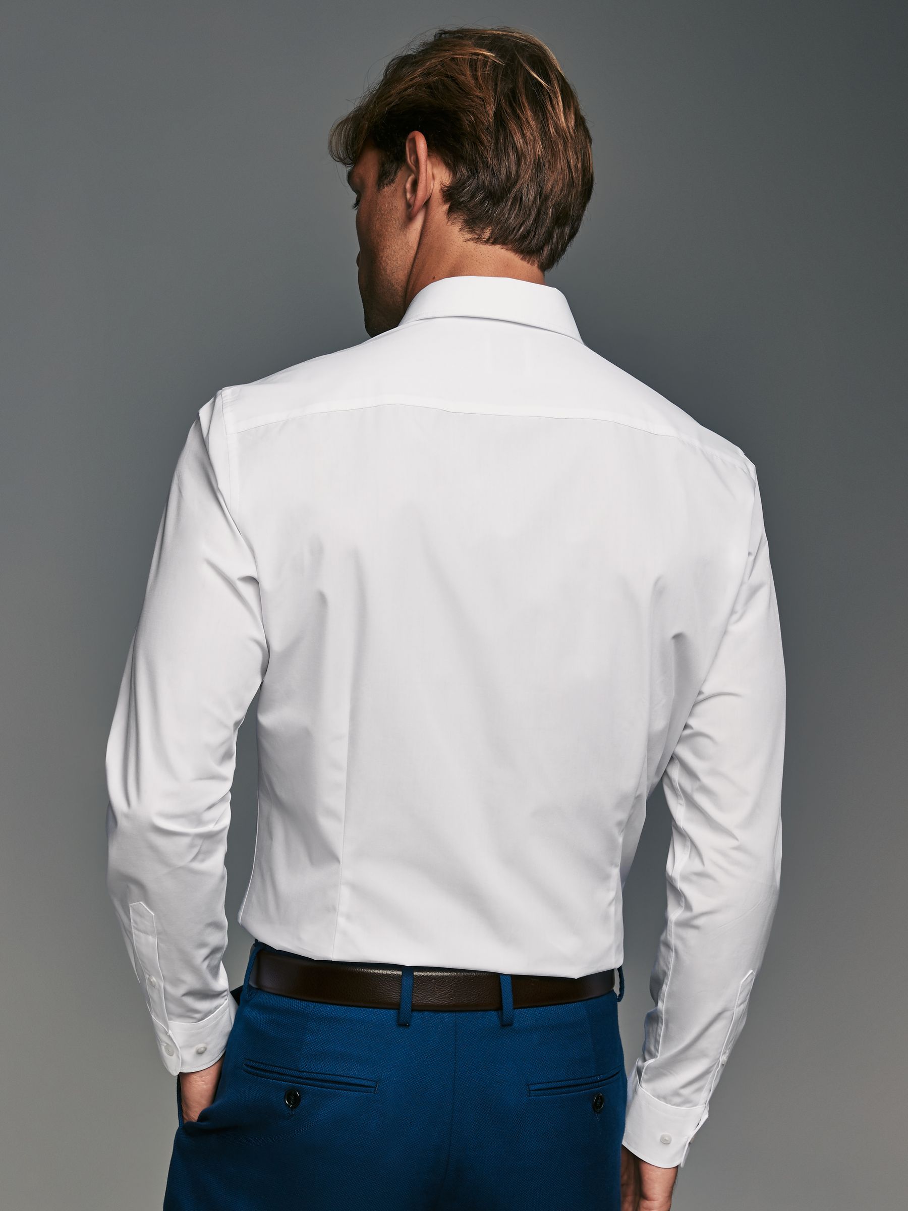 Buy White Slim Fit Single Cuff Easy Care Smart Shirts 3 Pack from the ...