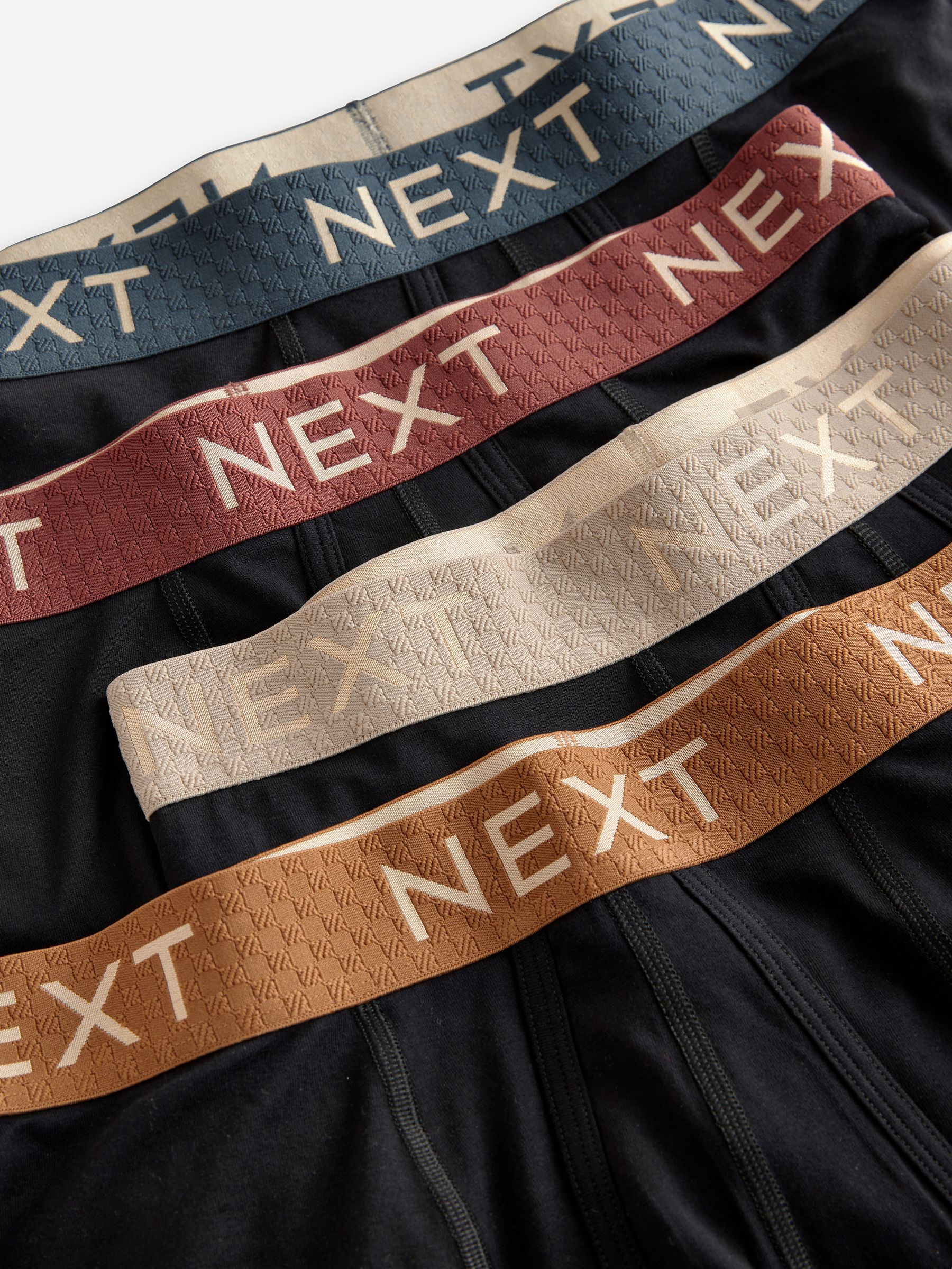 Buy Black Warm Blue/Red Textured Metallic 4 pack A-Front Cotton Rich ...