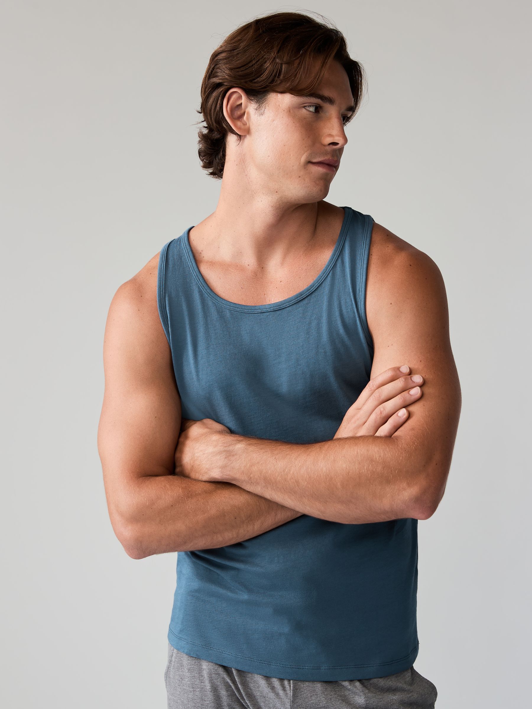 Buy Mixed Blues 100% Cotton Layering Vests 5 Pack from the Next UK ...