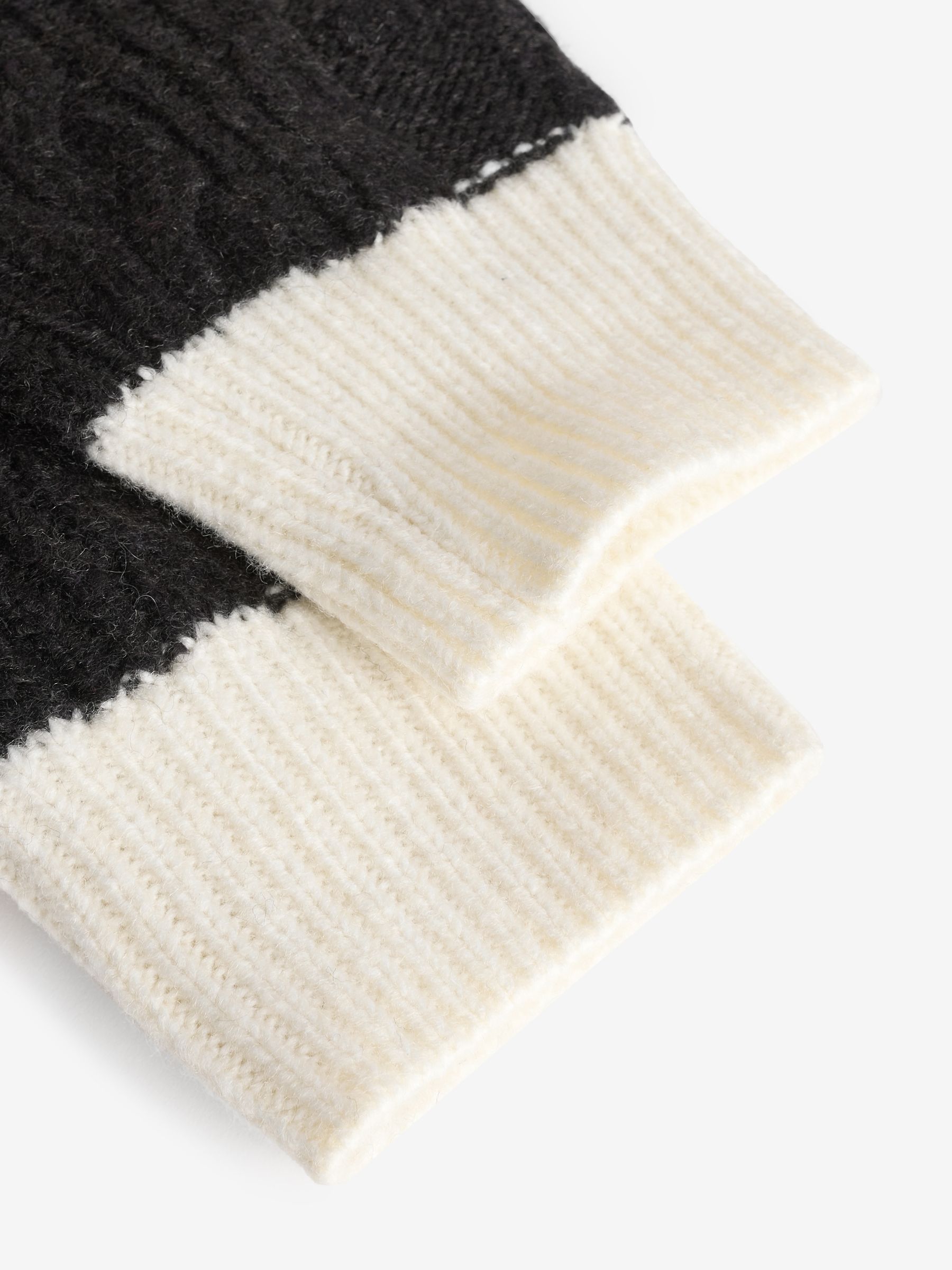 Buy Black/White Cable Boxy Jumper (3-16yrs) from the Next UK online shop