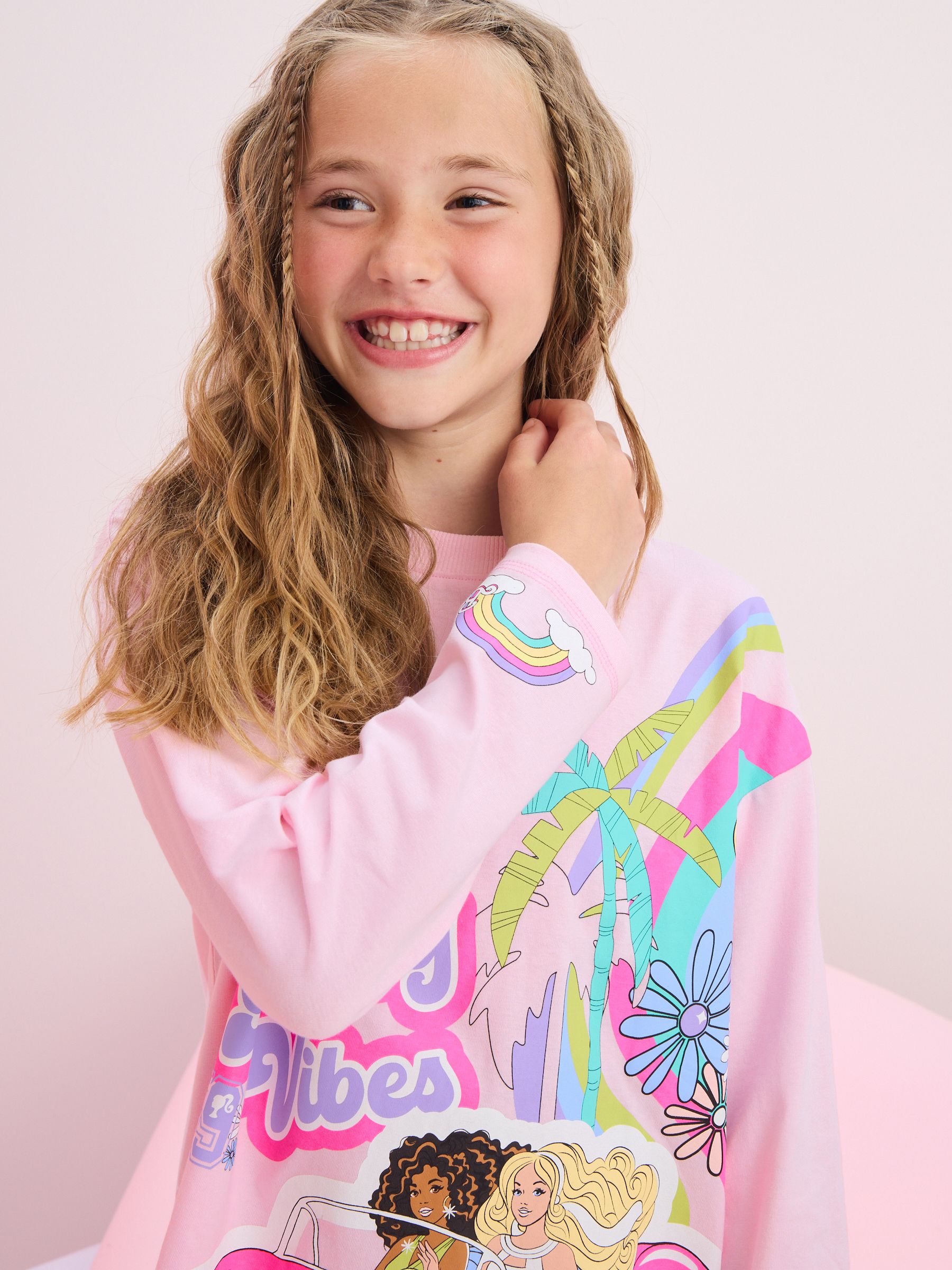Buy Pink/Grey Barbie License Pyjamas (3-12yrs) from the Next UK online shop