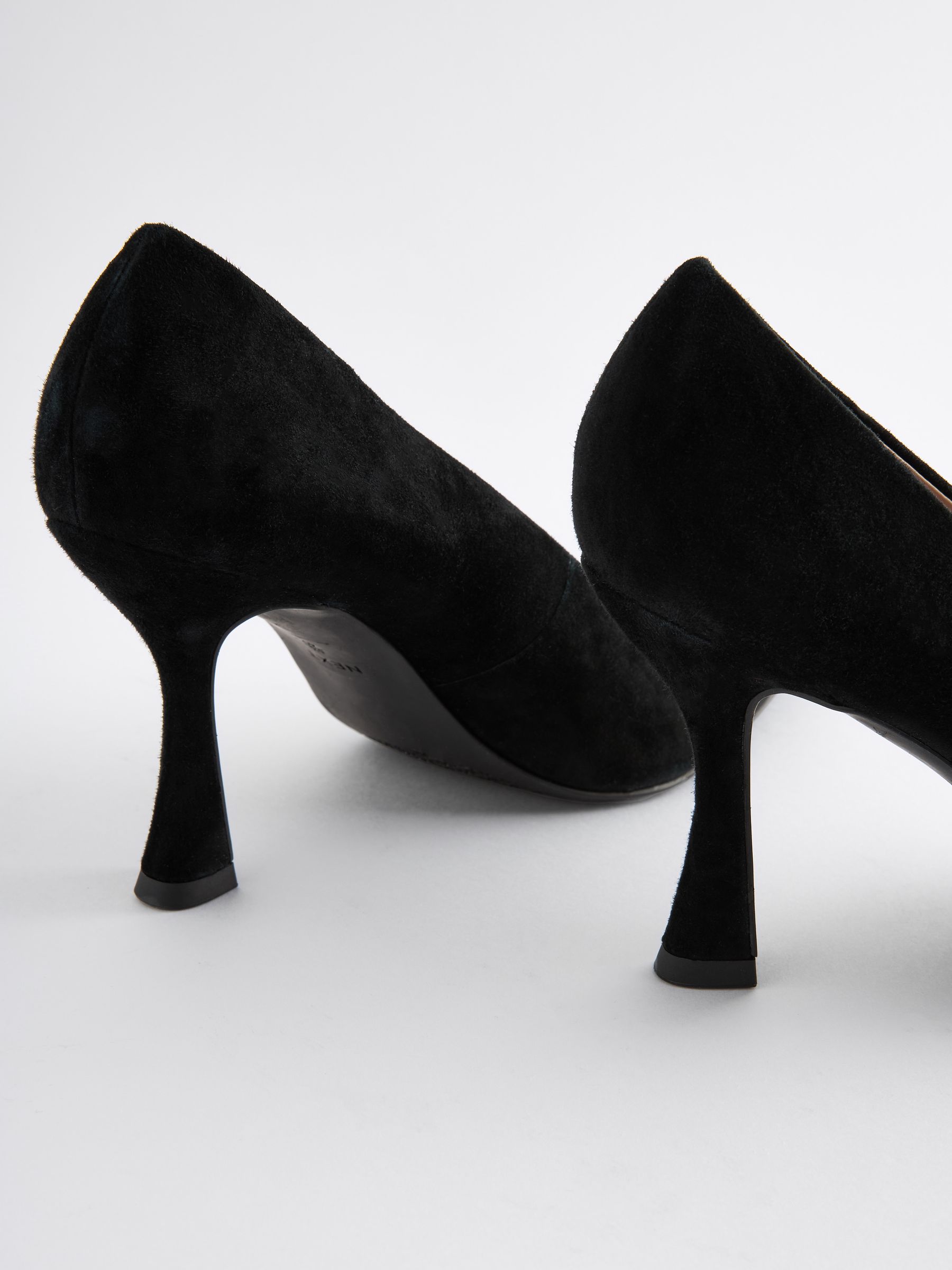 Buy Black Forever Comfort® Leather Chisel Toe Heel Court Shoes from the ...