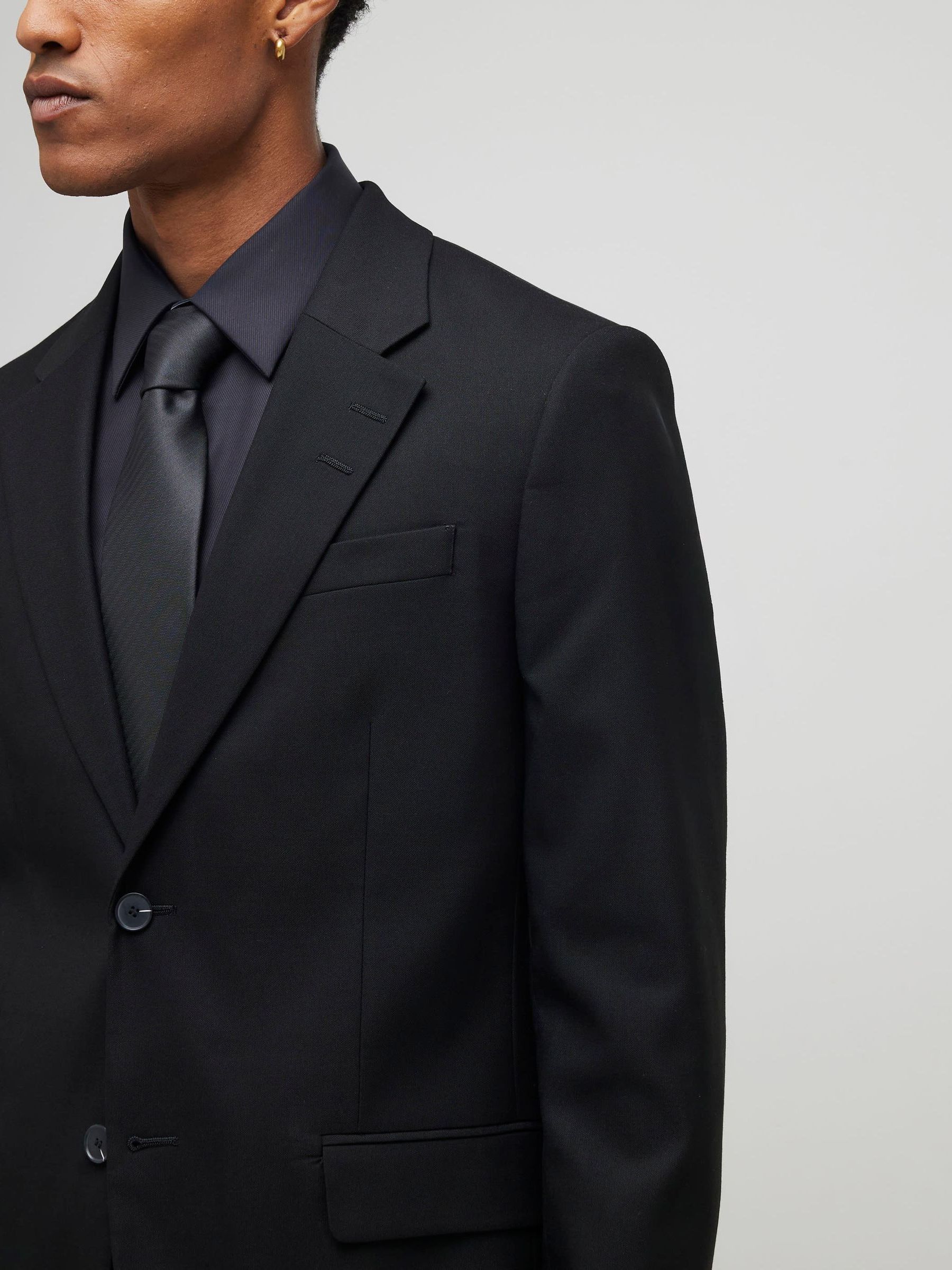 Buy River Island Black Slim Fit Plain Slim Suit Jacket from the Next UK ...