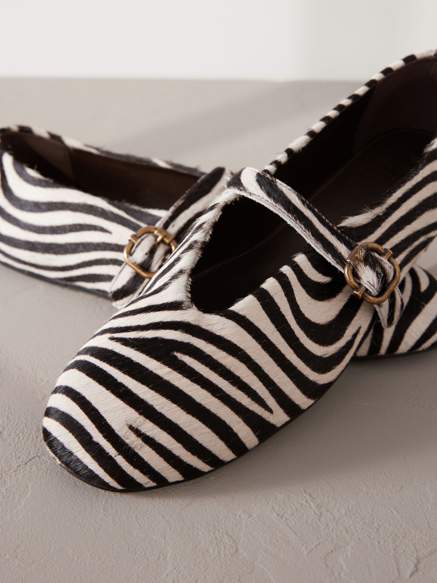 Buy Zebra Standard/Wide Fit Signature Leather Mary Jane Shoes from the ...