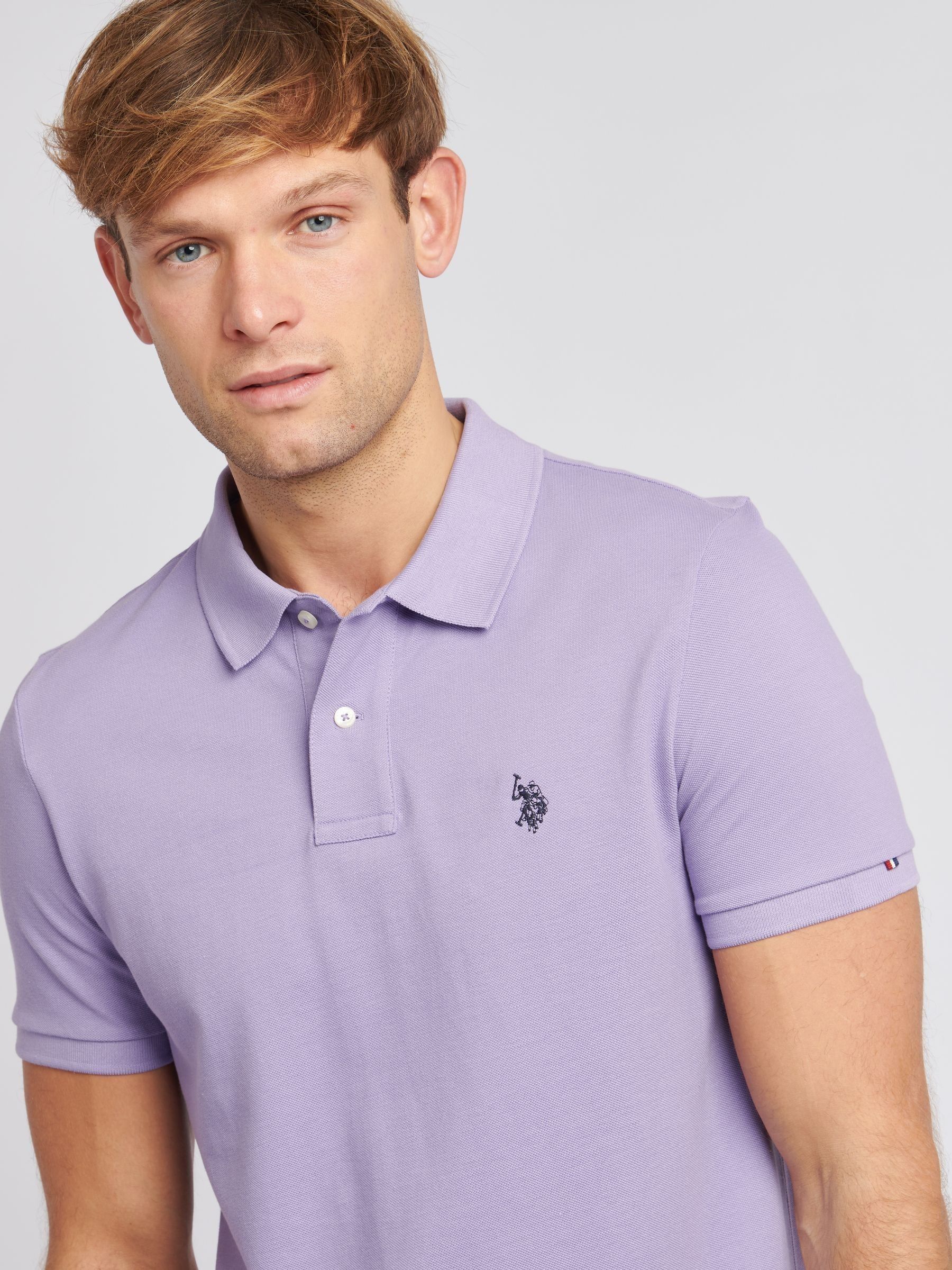Buy U.S. Polo Assn. Purple Regular Fit Pique 100% Cotton Polo Shirt ...
