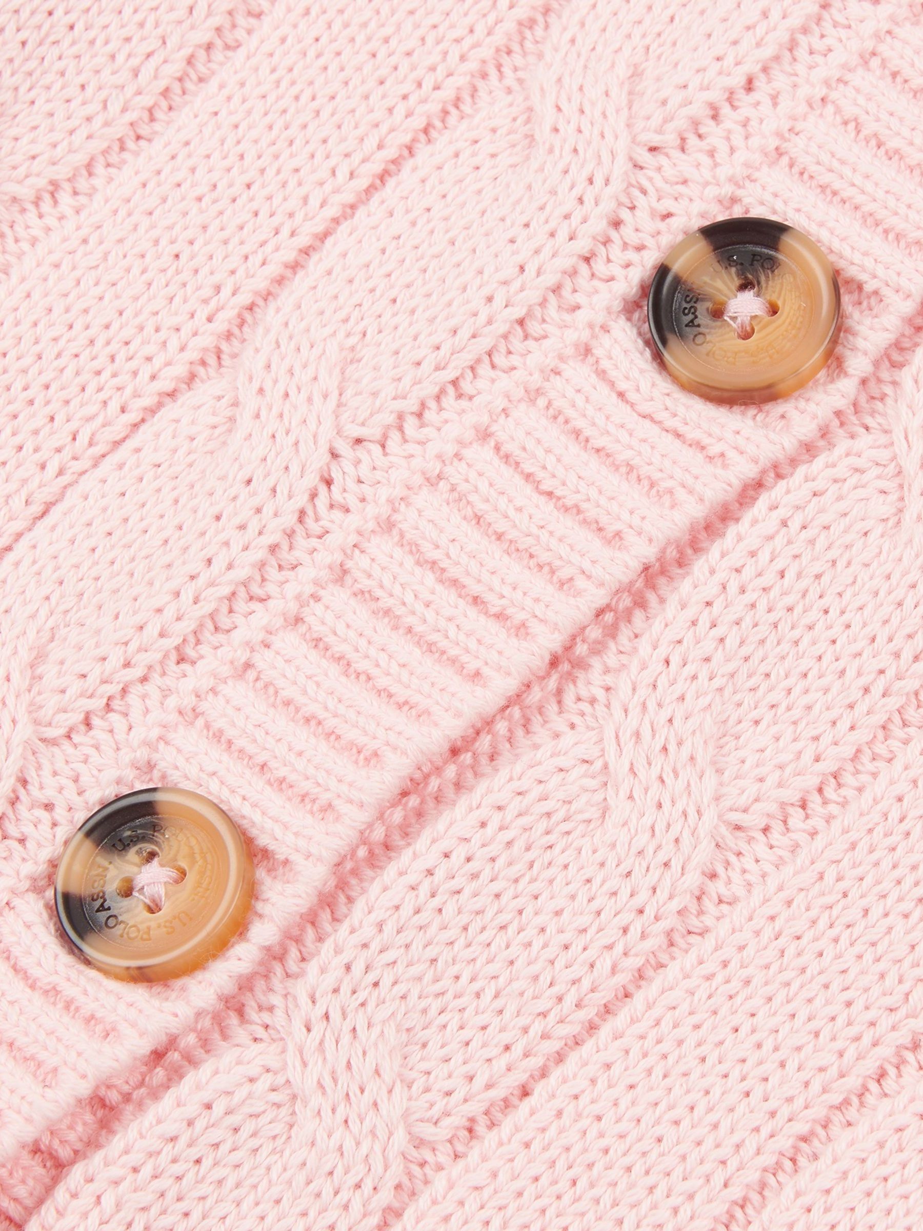 Buy U.S. Polo Assn. Pink Cable Knit Womens Cropped Cardigan from the Next UK online shop
