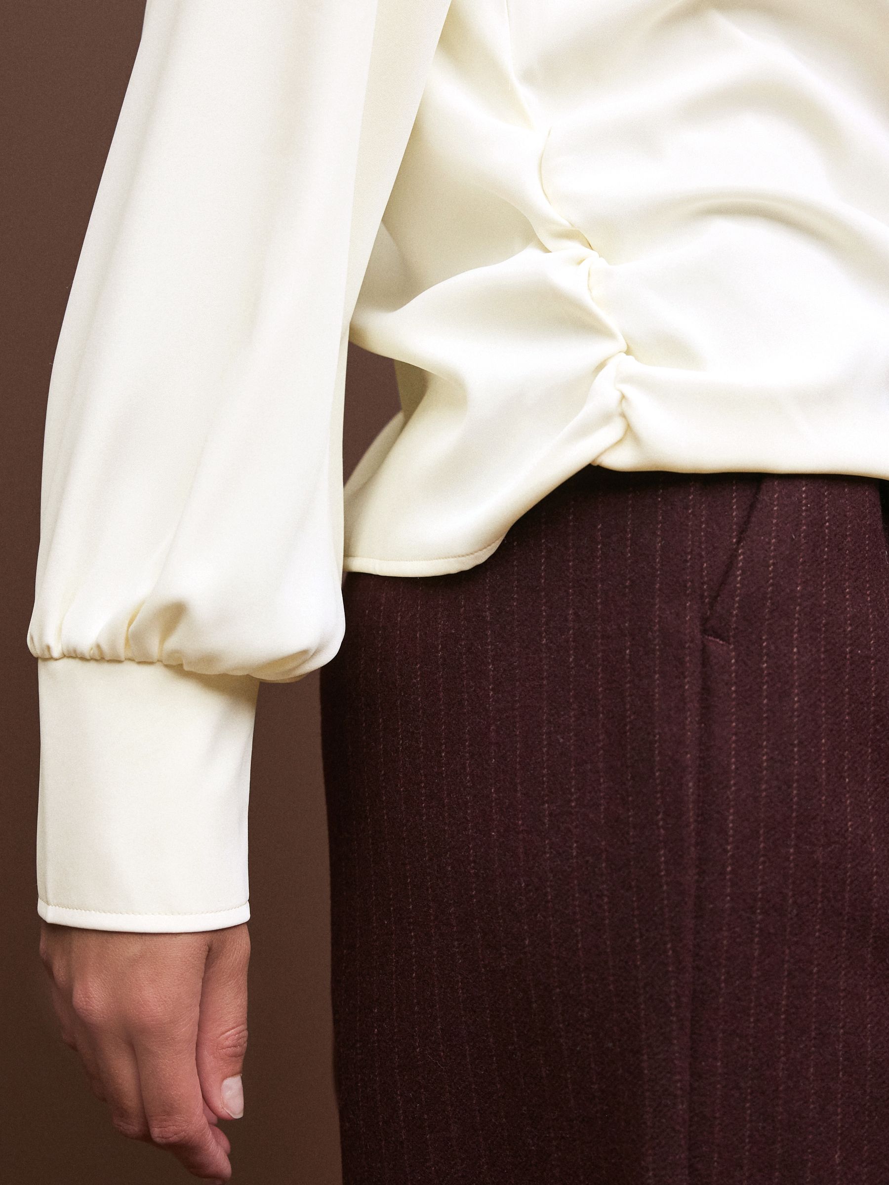 Buy Ecru Long Sleeve Gathered Sides Blouse from the Next UK online shop