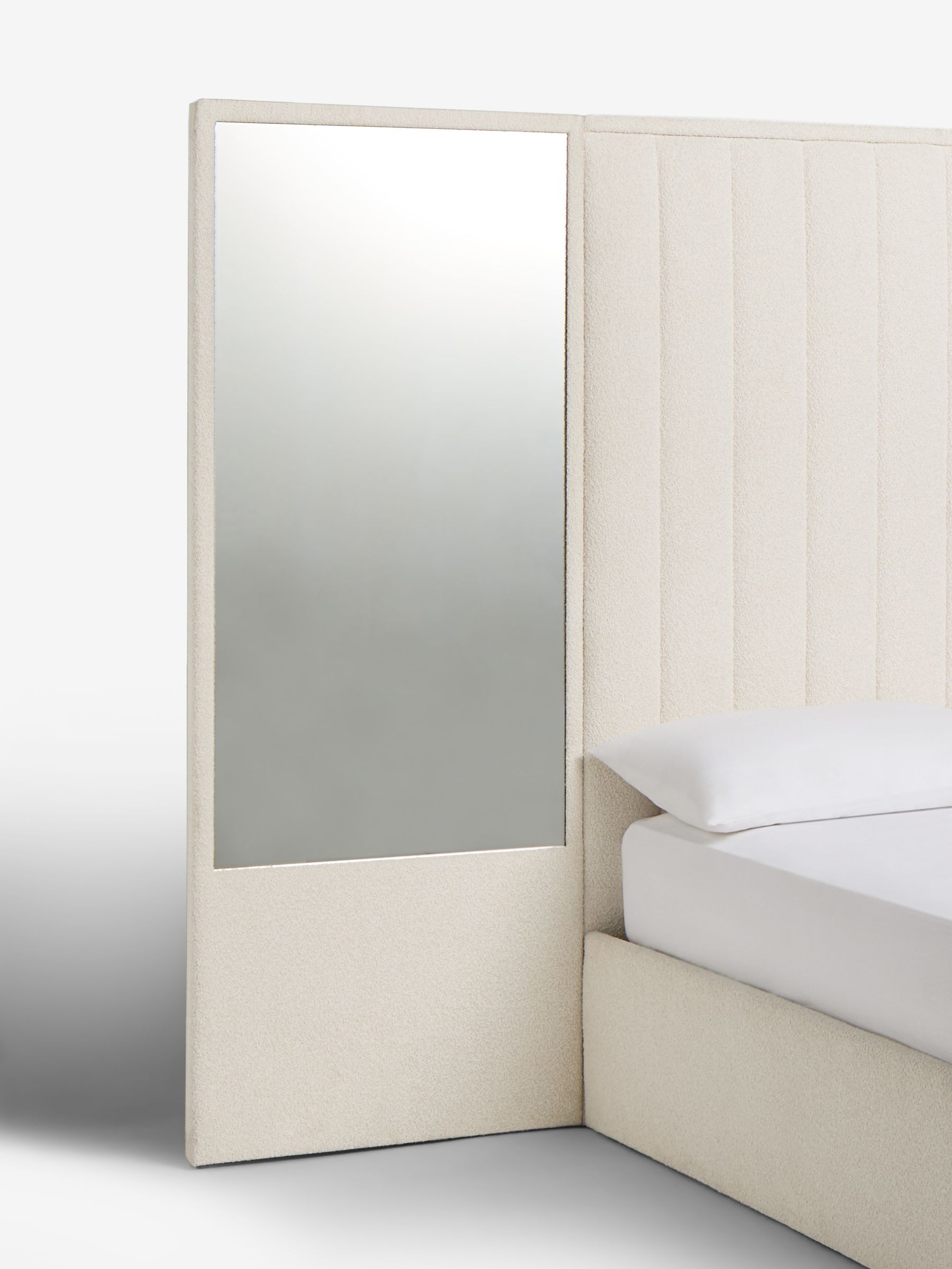 Buy Casual Boucle Natural Oyster Cerys Upholstered Hotel Bed Frame with ...