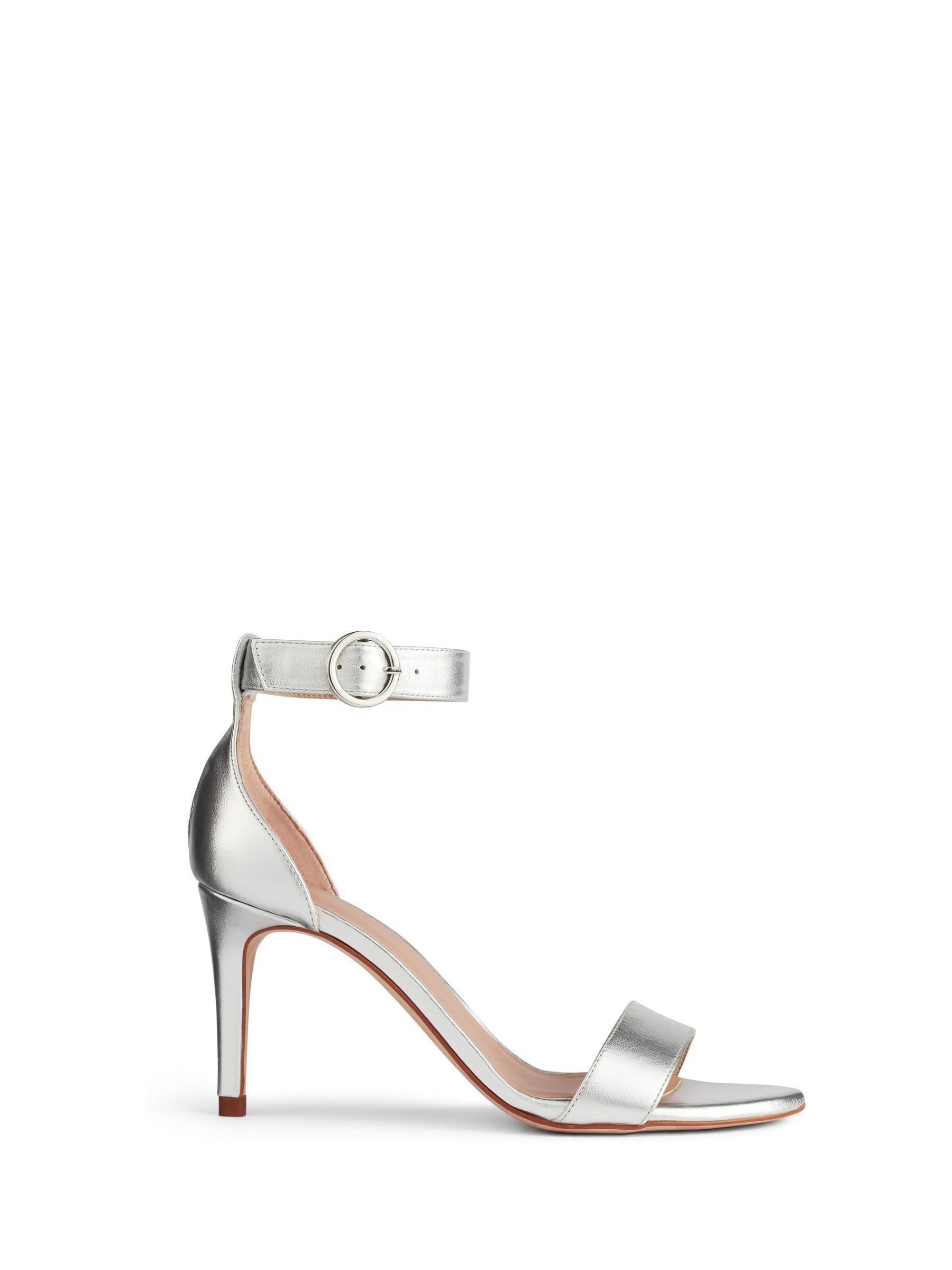 Buy LK Bennett Silver Leather Single Strap Sandals from the Next UK ...