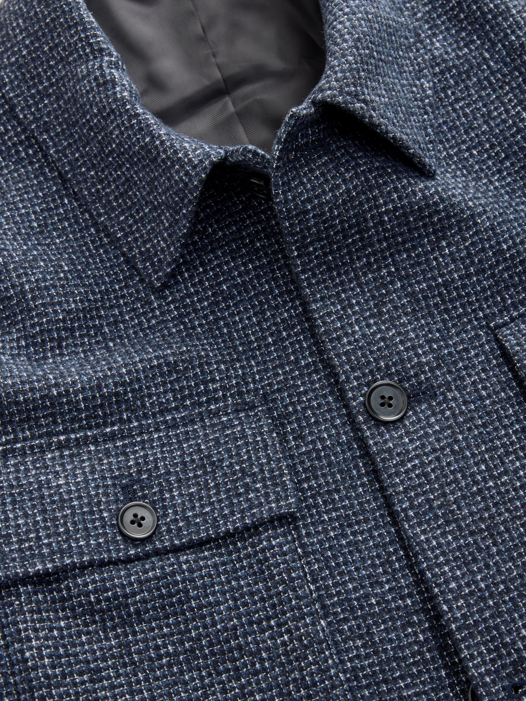 Buy Navy Blue Brushed Check Shacket from the Next UK online shop