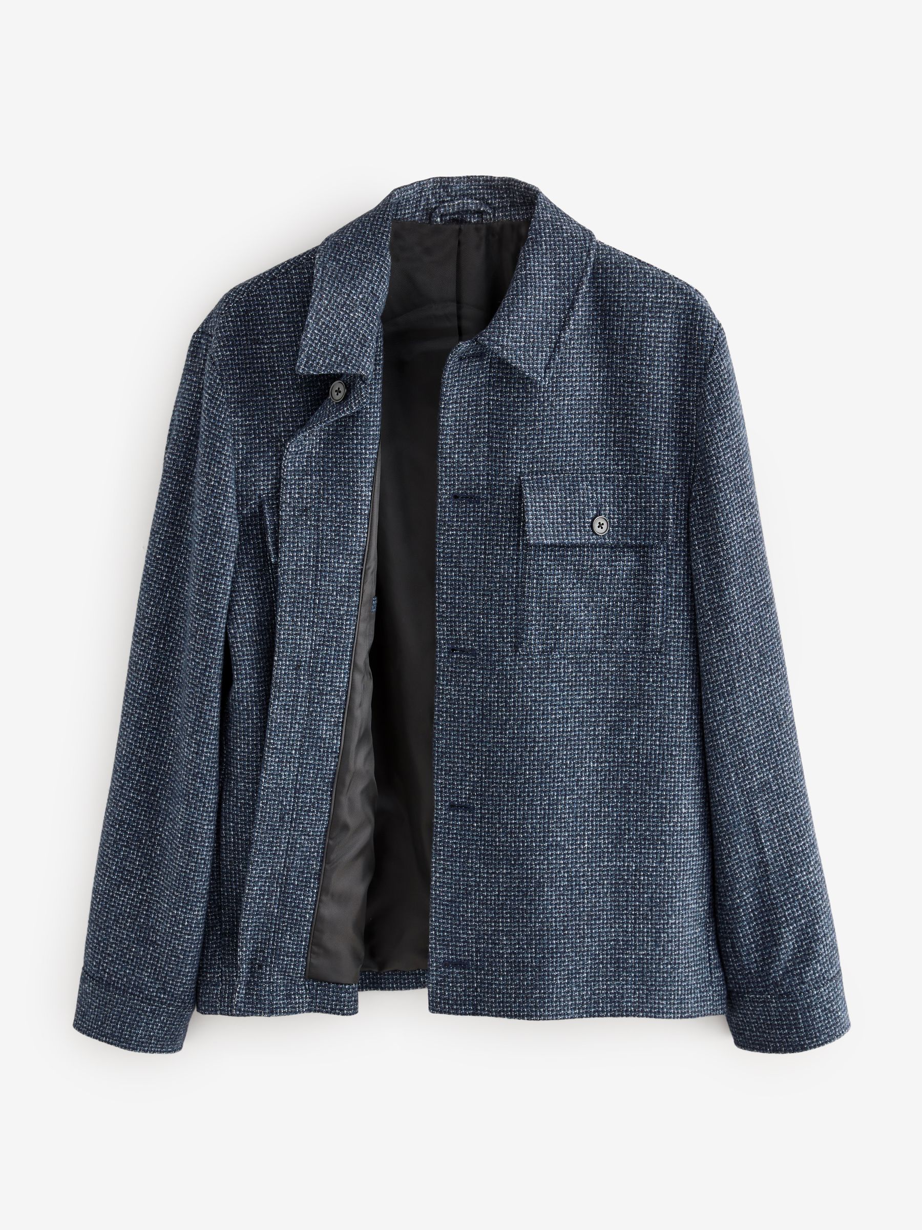 Buy Navy Blue Brushed Check Shacket from the Next UK online shop