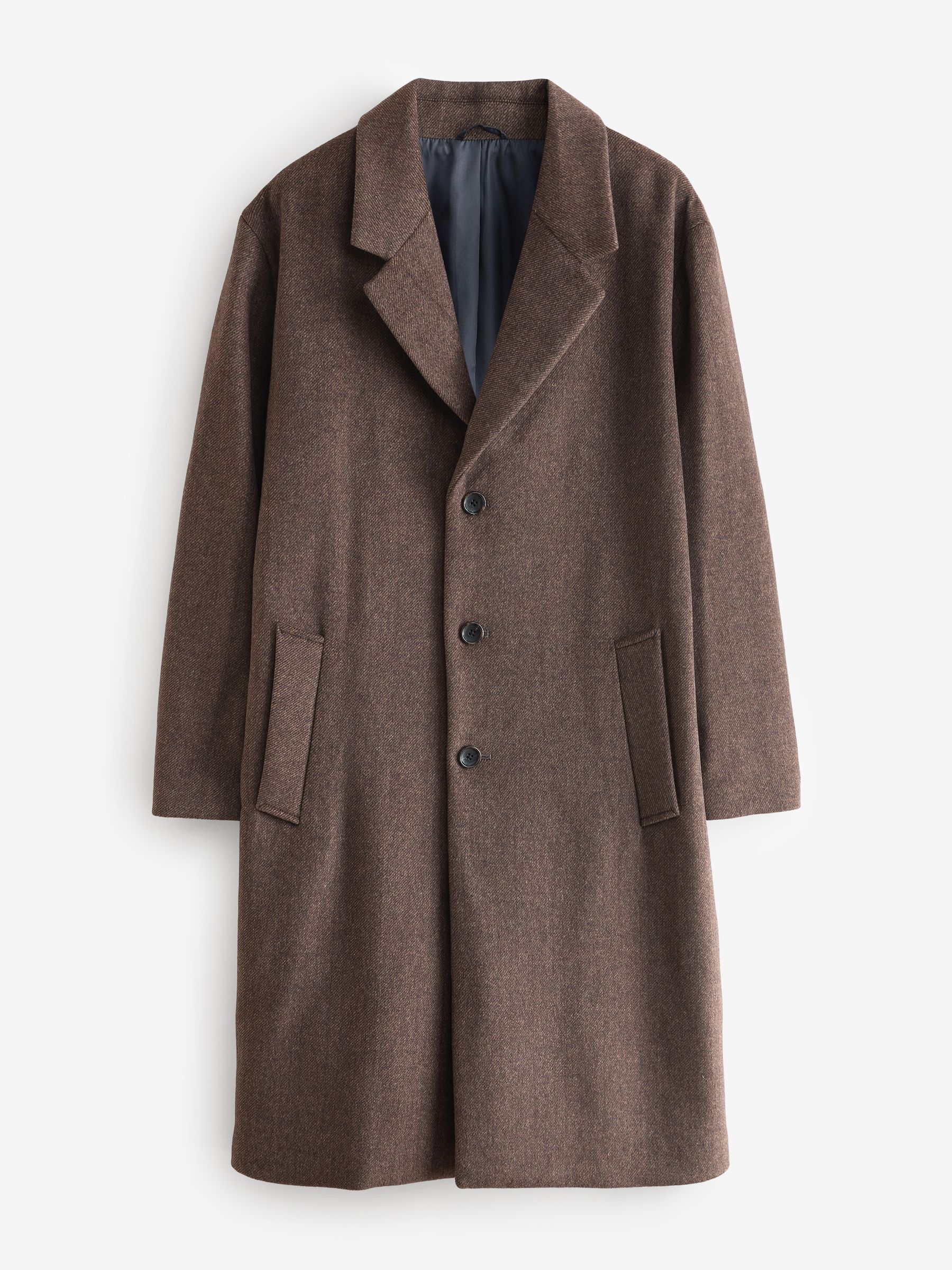 Buy Brown Soft Touch Relaxed Epsom Wool Overcoat from the Next UK ...