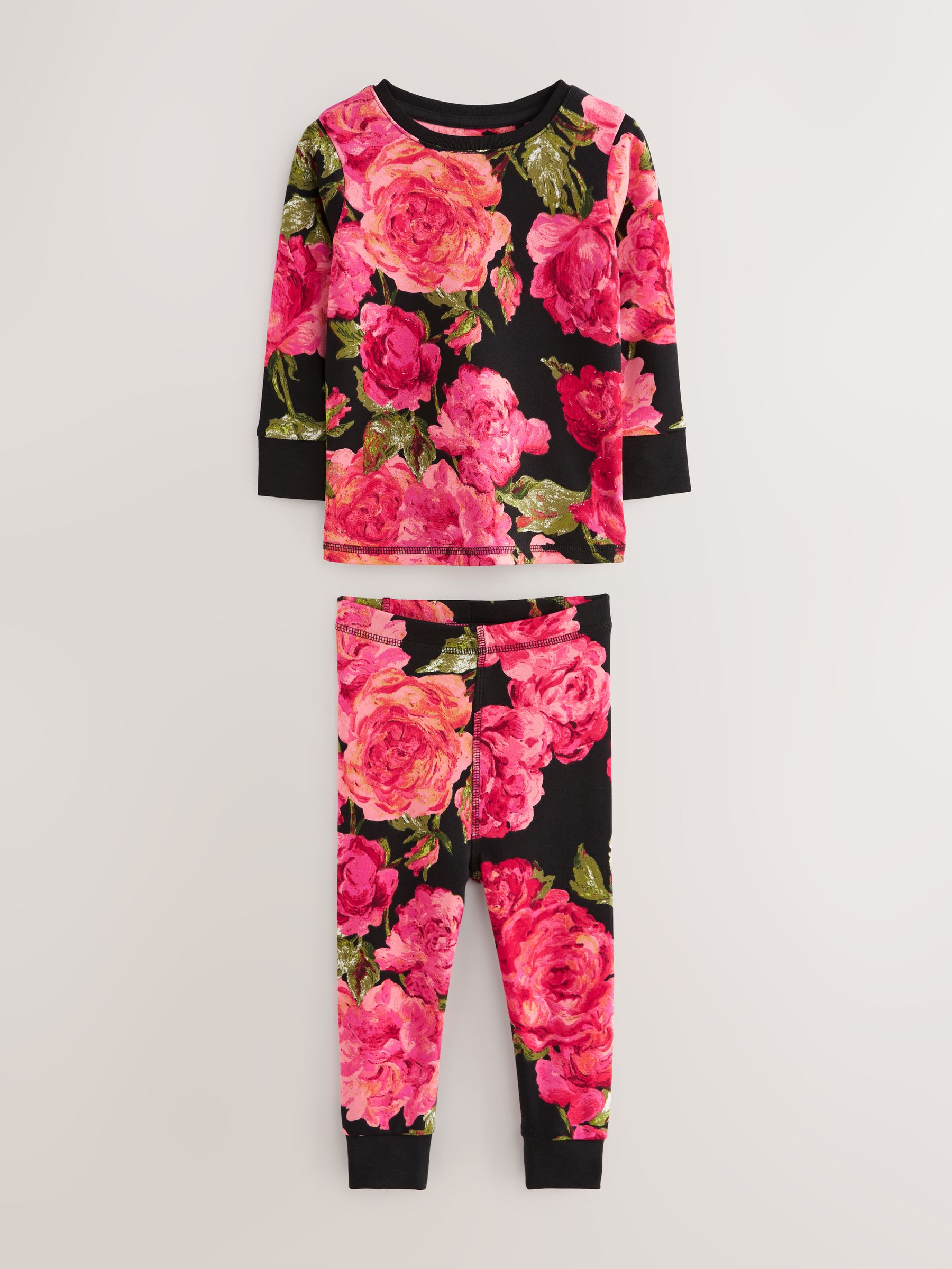 Buy Pink/Black Snuggle Pyjamas 3 Pack (9mths-16yrs) from the Next UK ...