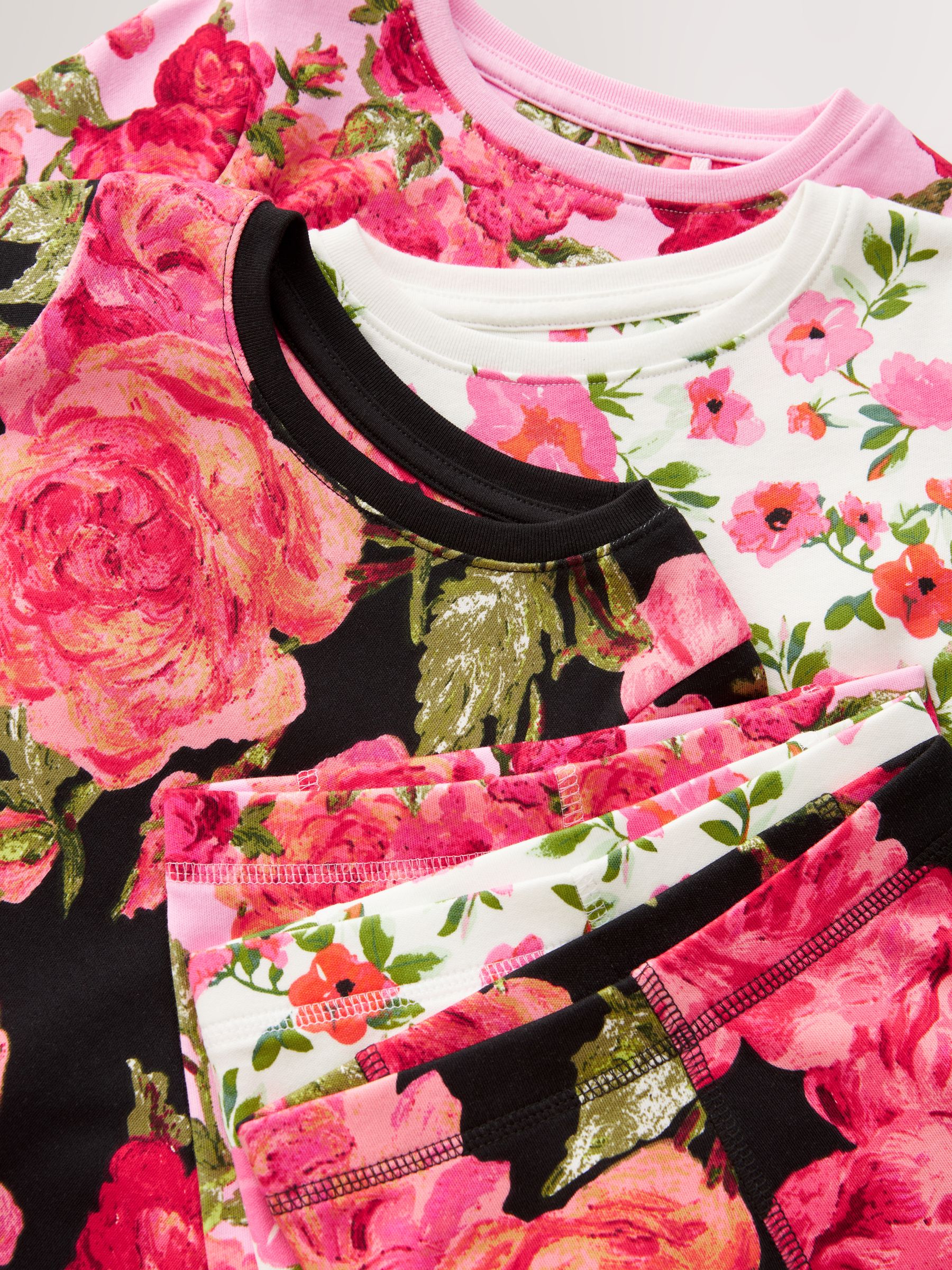 Buy Pink/Black Snuggle Pyjamas 3 Pack (9mths-16yrs) from the Next UK ...