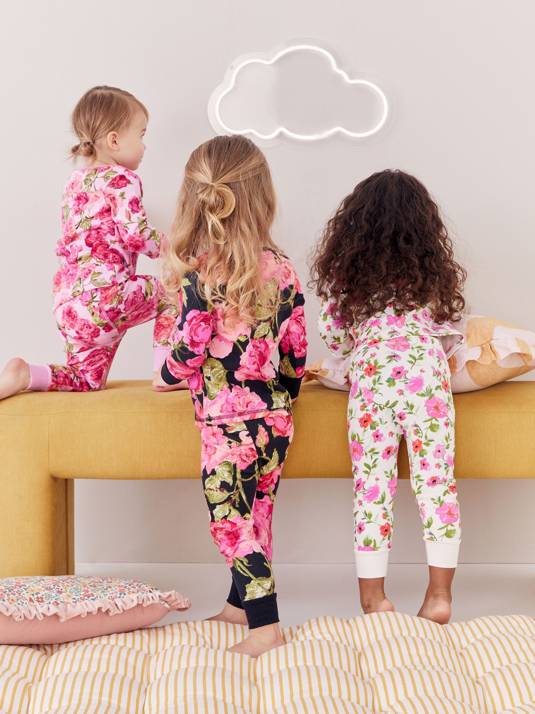 Buy Pink/Black Snuggle Pyjamas 3 Pack (9mths-16yrs) from the Next UK ...