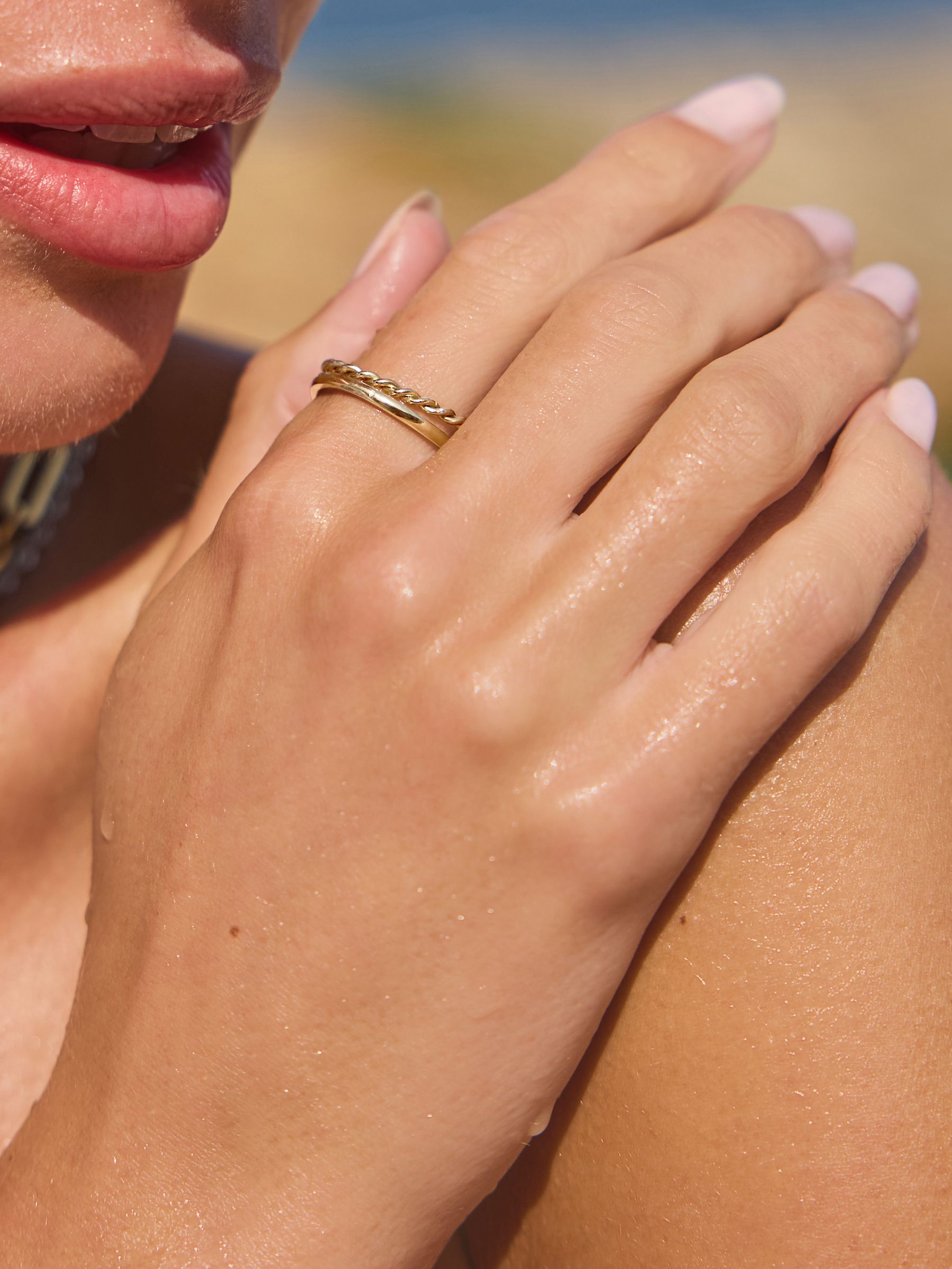 Buy Gold Tone Waterproof Stainless Steel Delicate Ring Pack from the ...