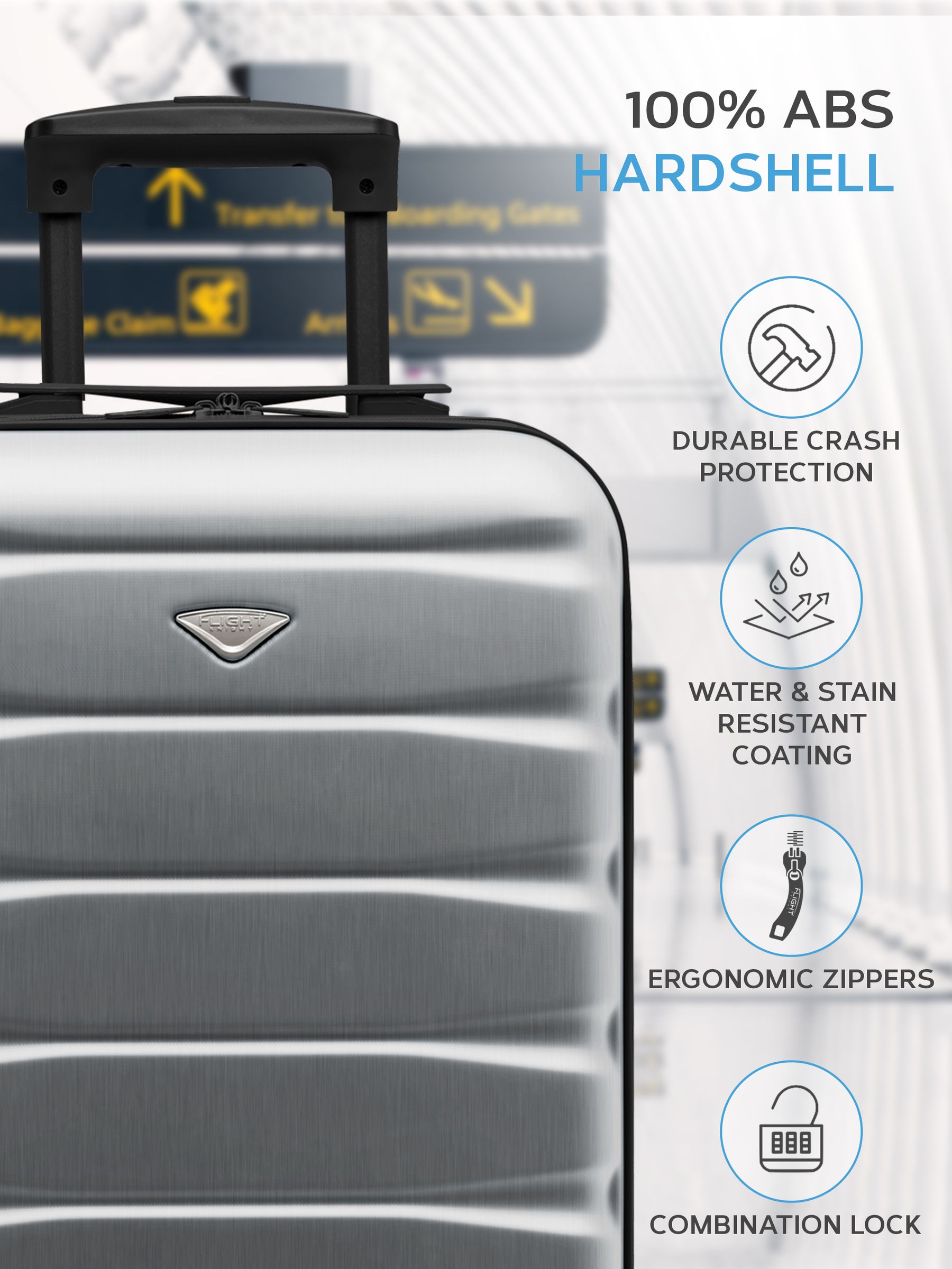 Buy Flight Knight Silver EasyJet Size Hard Shell ABS Cabin Carry-On ...