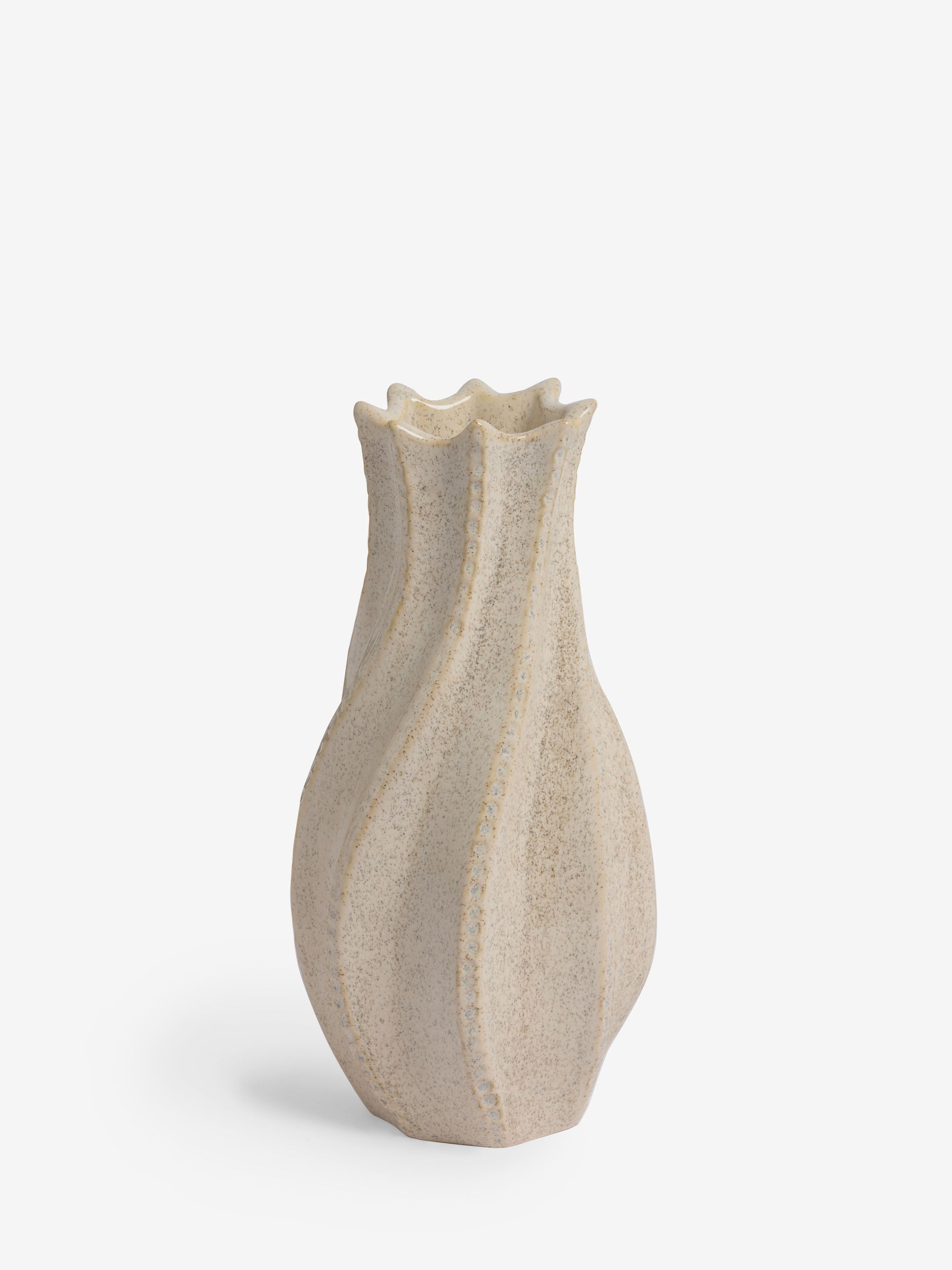 Buy Natural Extra Large Pleated Ceramic Medium Floor Vase from the Next ...