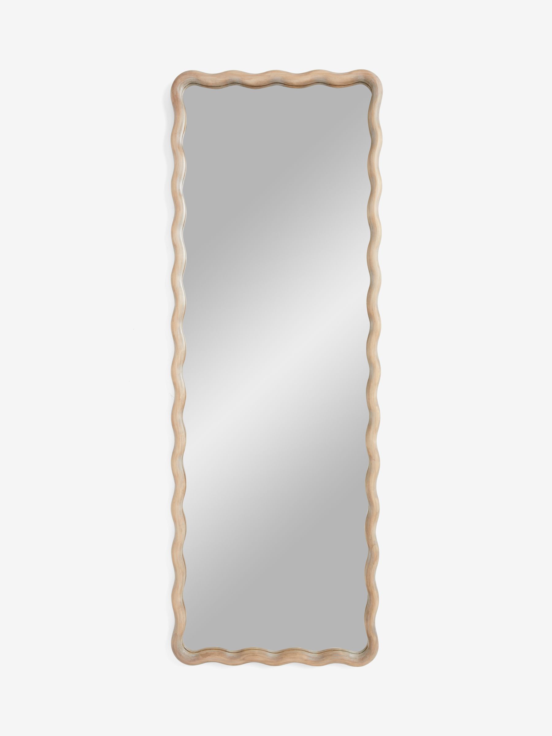 Buy Natural Wavy Pine Wood Rectangular Full length Wall Mirror from the ...